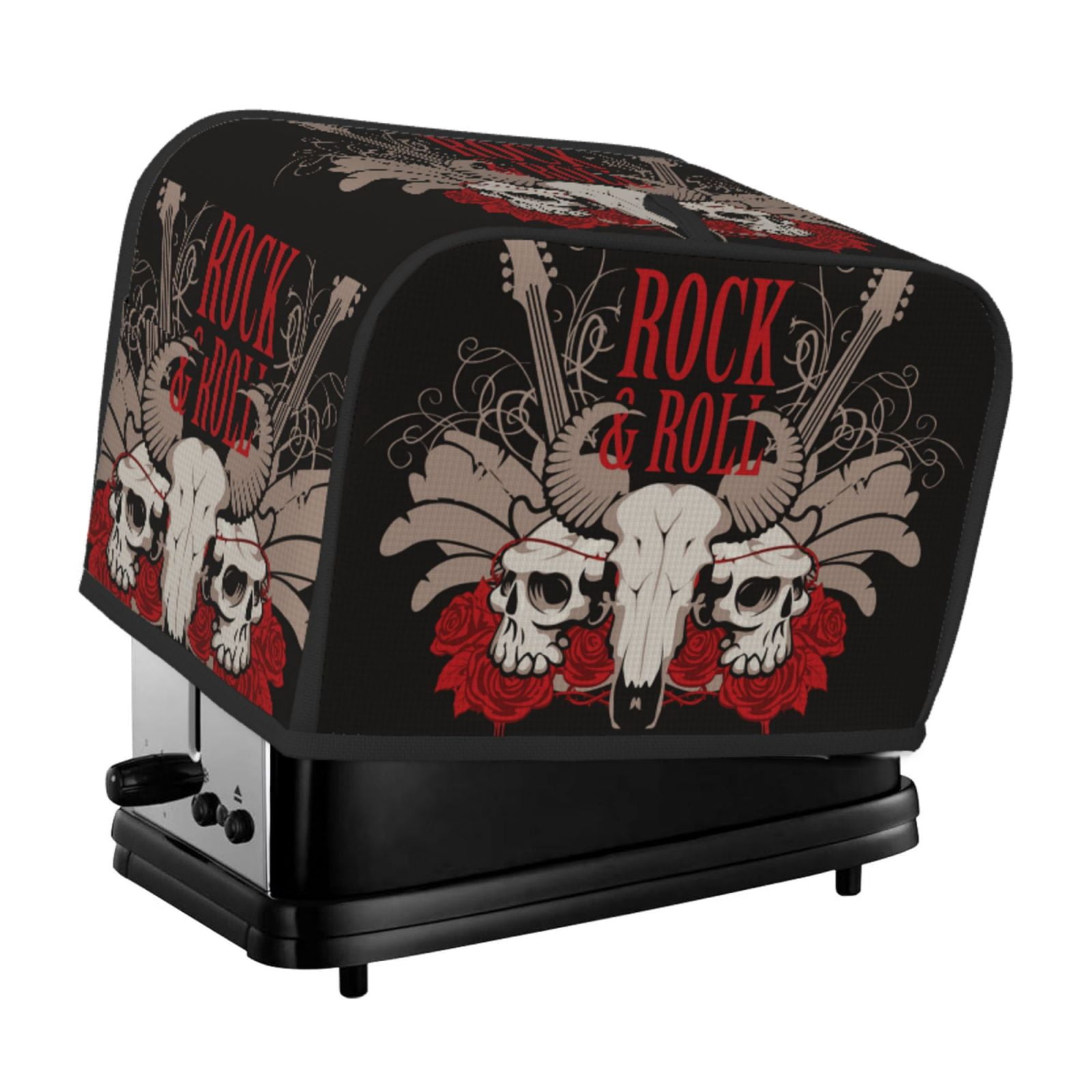 Rock And Roll Guitar Skull Roses 2 Slice Toaster Cover Bread Maker Dust ...