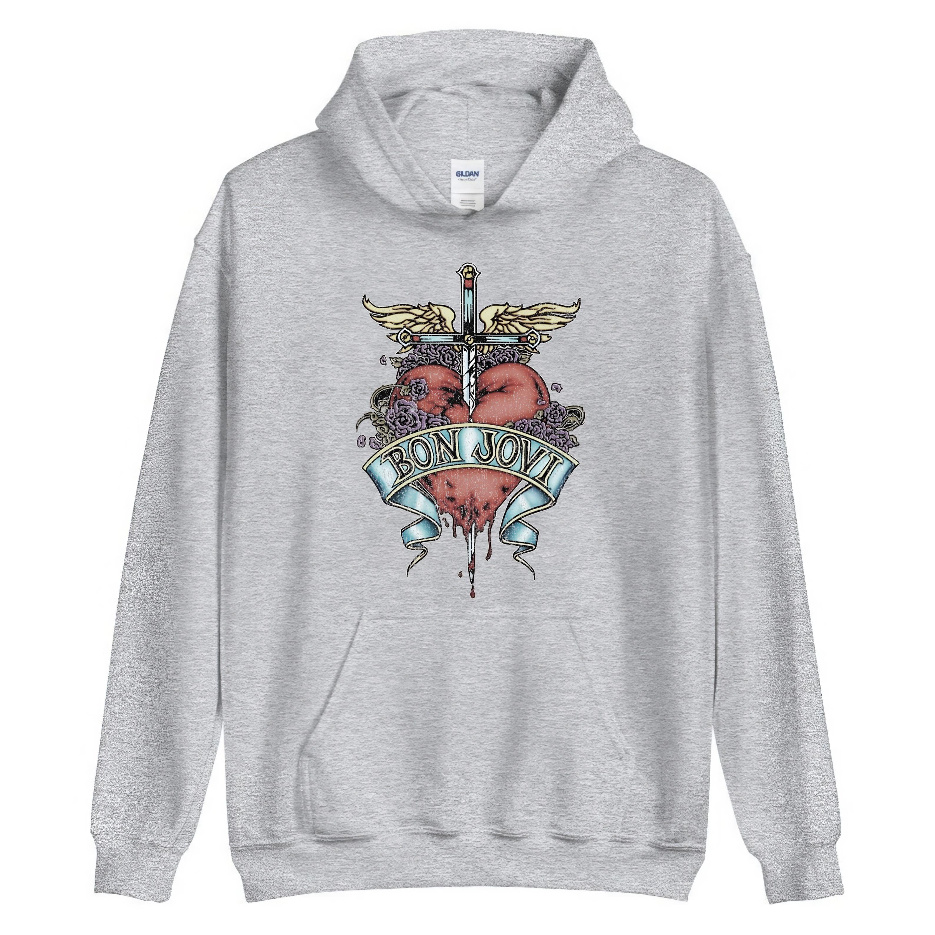 Rock Ballad Tribute Graphic Tee Heart Logo Inspired Vintage Style ...