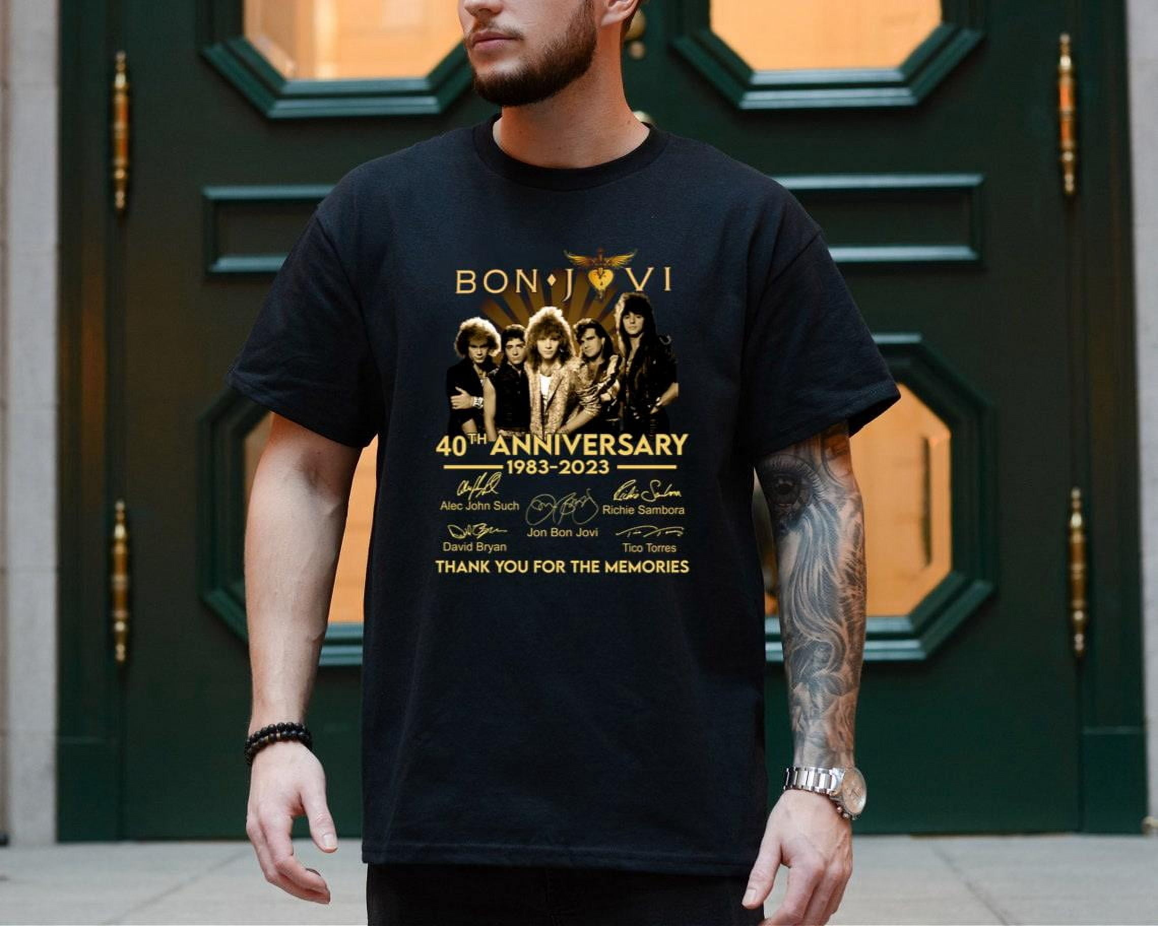Rock Band 40 Years Anniversary T-Shirt, 80s Music Fan Tee, Bon Jovi Fan ...