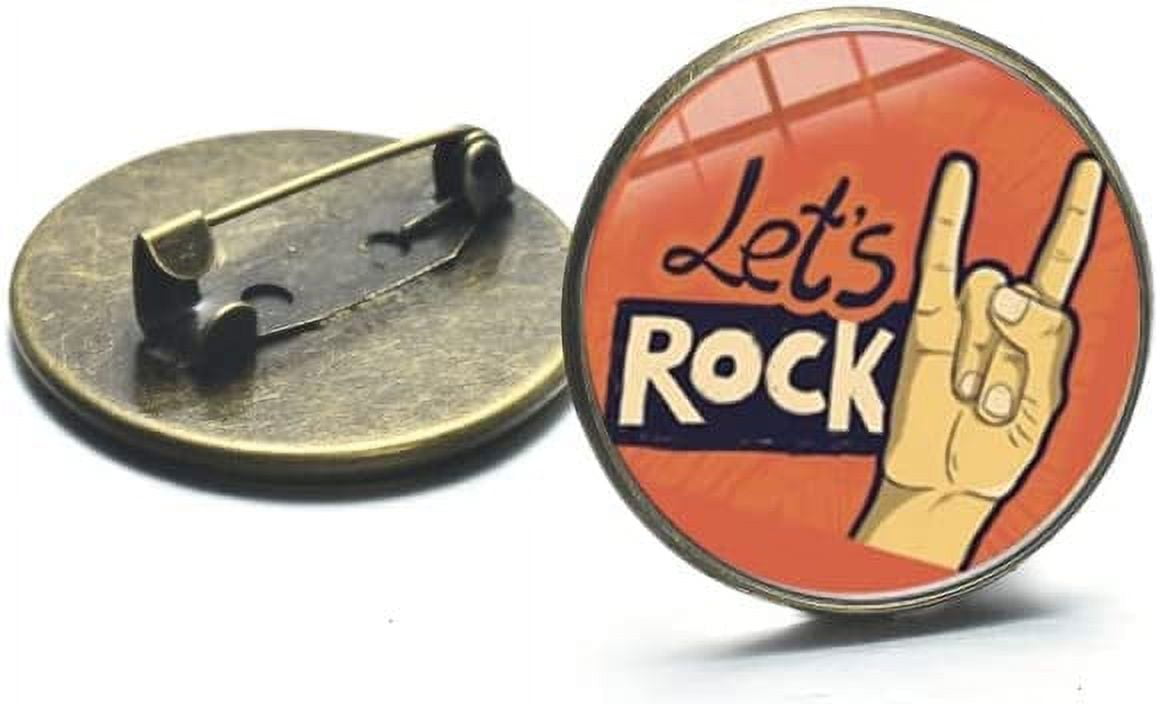 Rock Band Cool Gesture Let's Rock Badge Pin - Harajuku Style Hip Hop ...