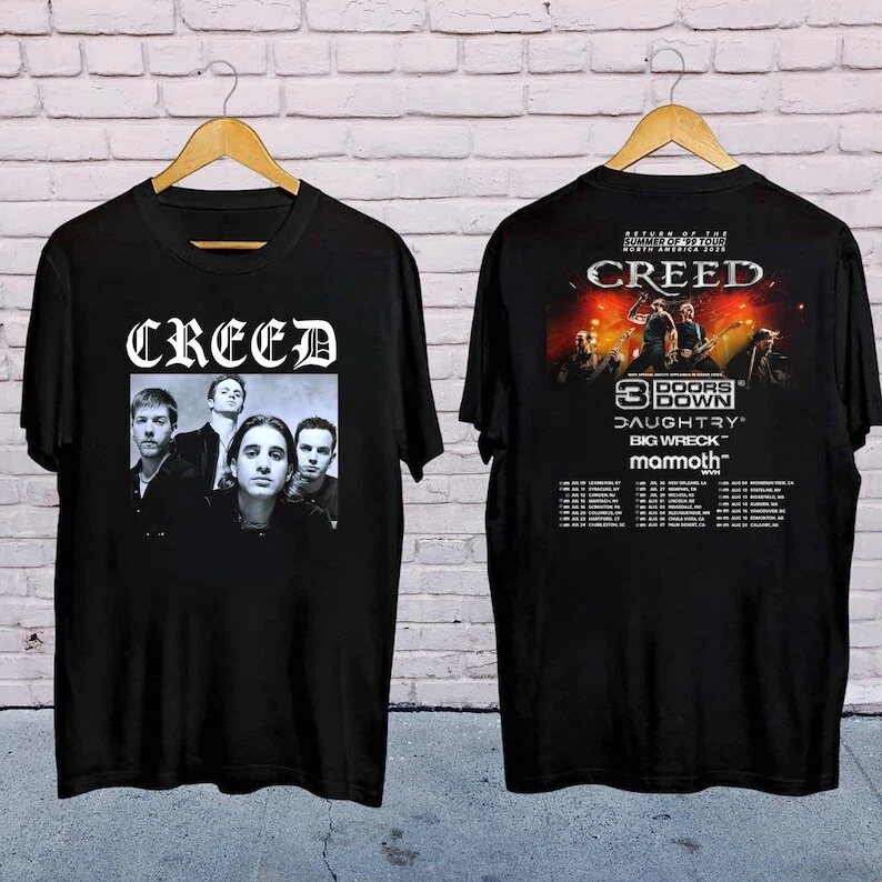 Rock Band Creed Graphic Shirt, Creed Band 2025 Tour Summer of ’99 Tour ...