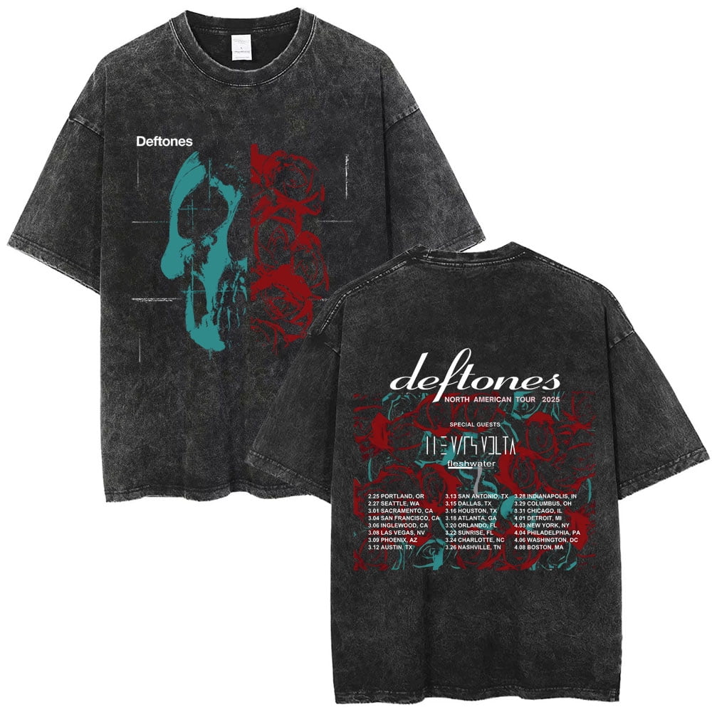 Rock Band North American Tour 2025 2Side Wash T-Shirt Music Retro ...