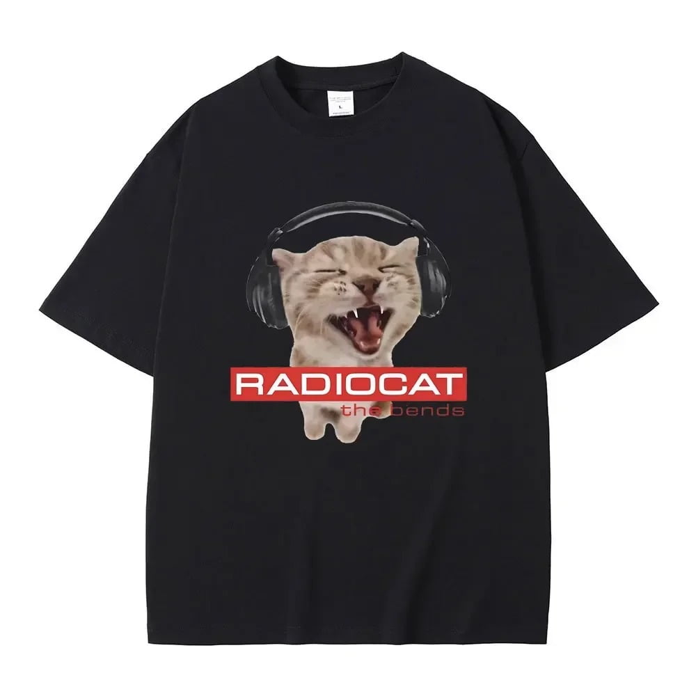Rock Band Radiohead Funny Radiocat The Bends Print T-Shirt - Walmart.com