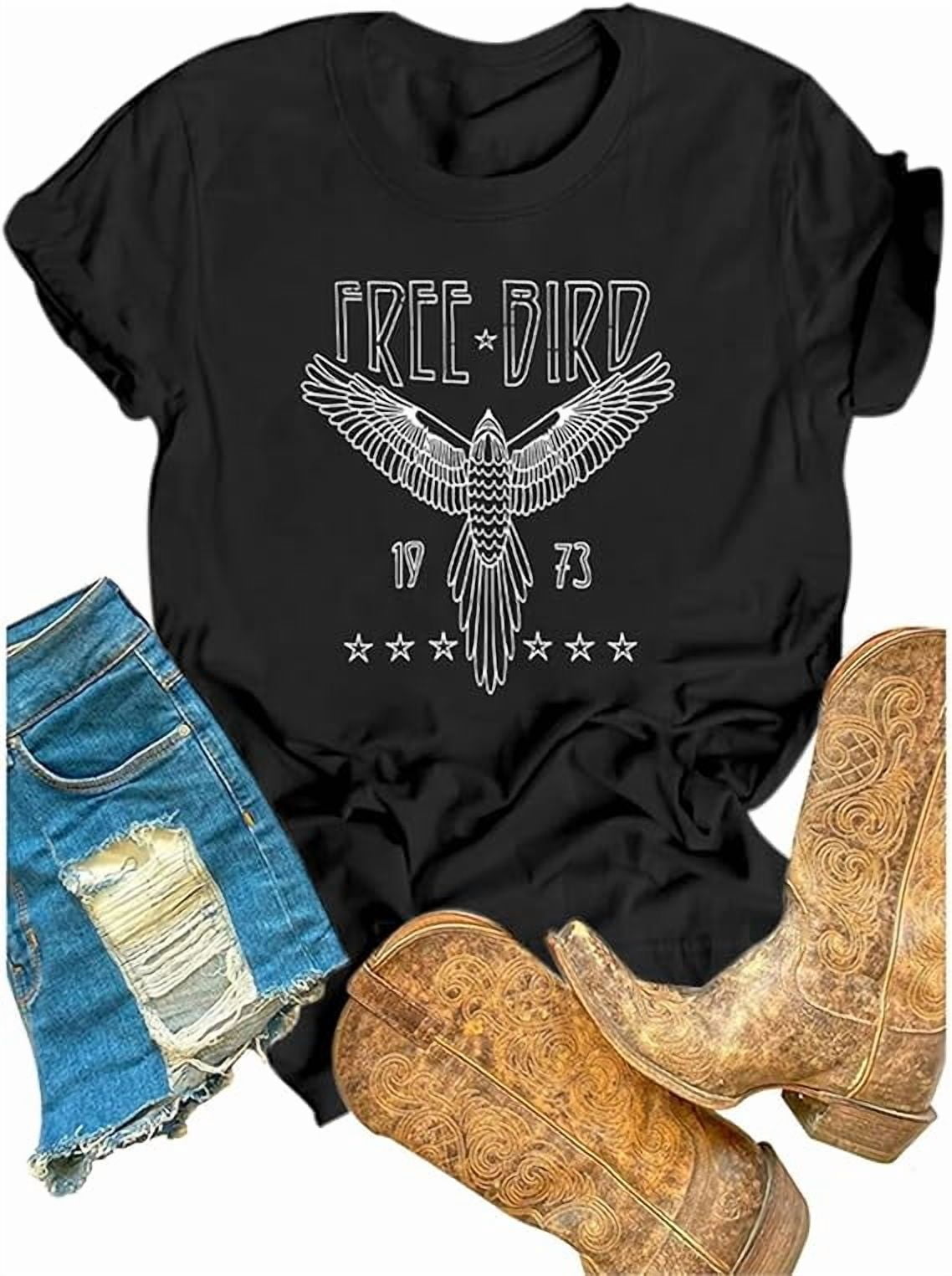 Rock Band Vintage T Shirts for Women Eagle Graphic Tees Retro Bird ...