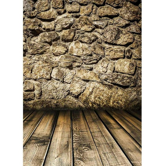 Rock Brick Wall Wood Floor Birthday Party Backdrop r Baby Shower ...