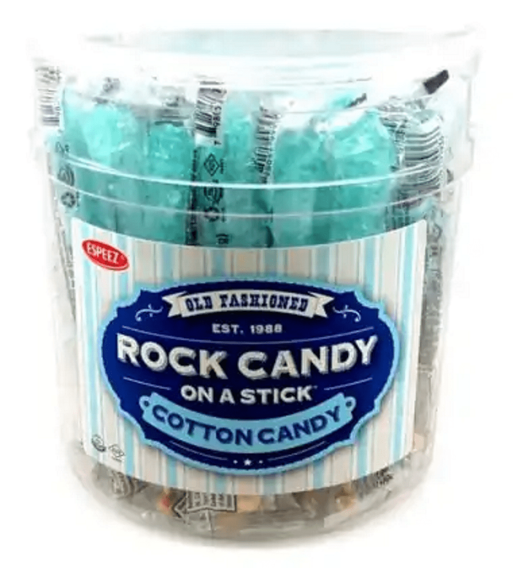 Rock Candy On A Stick - Cotton Candy 36 Ct. Tub - Individually Wrapped ...