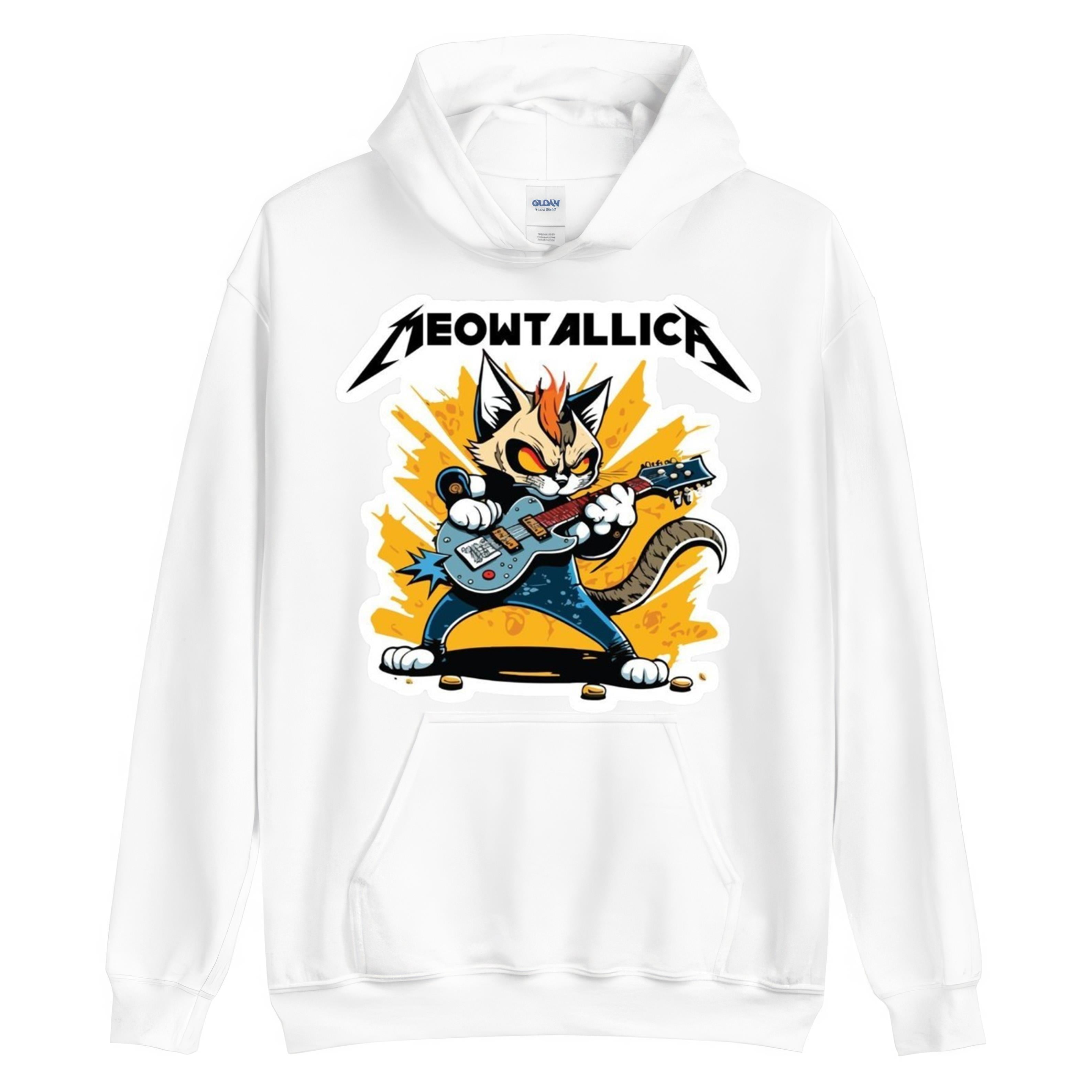 Rock Cat Guitar Hero - Punk Kitty Band Illustration Shirt-C - Walmart.com