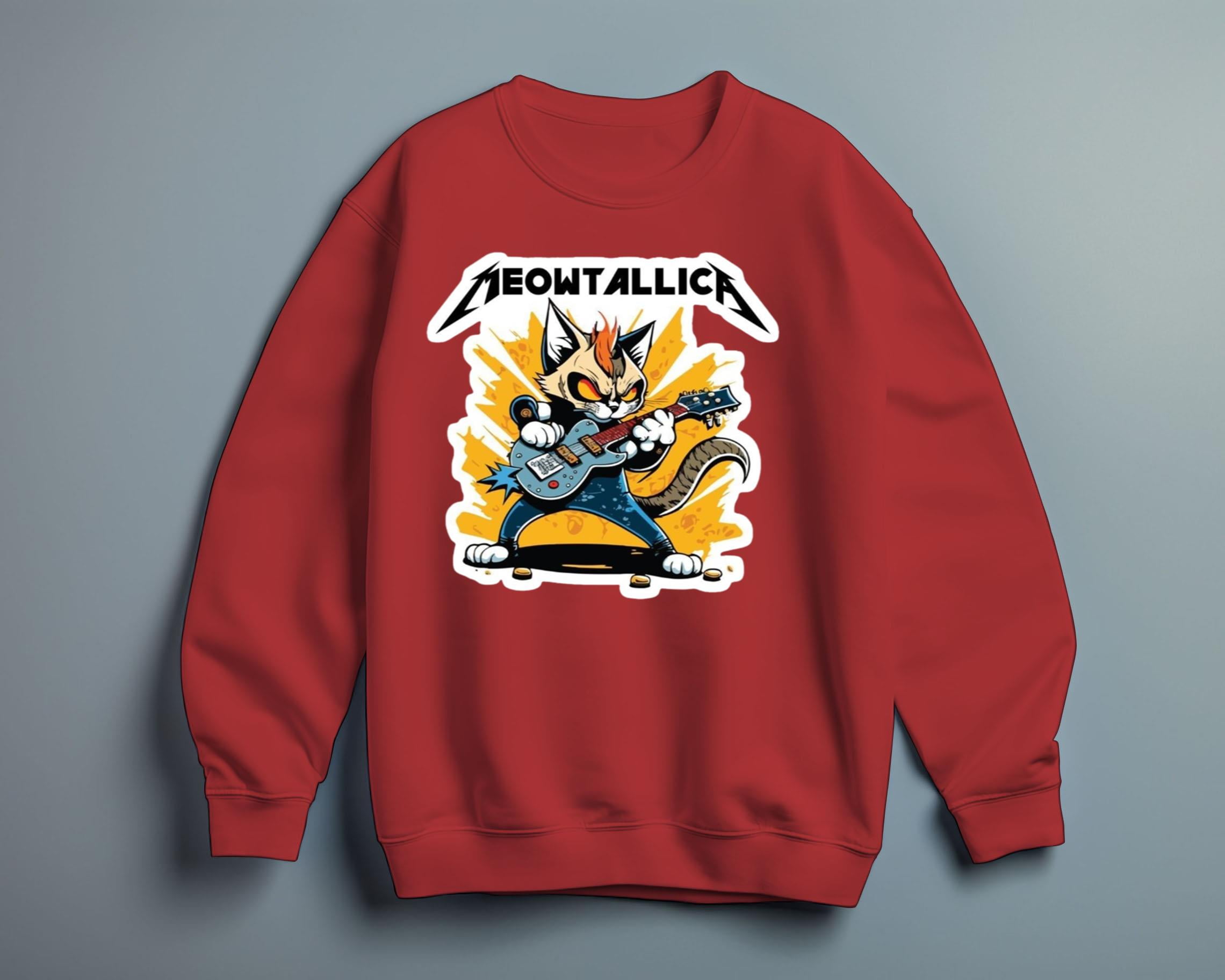 Rock Cat Guitar Hero - Punk Kitty Band Illustration Shirt-C - Walmart.com