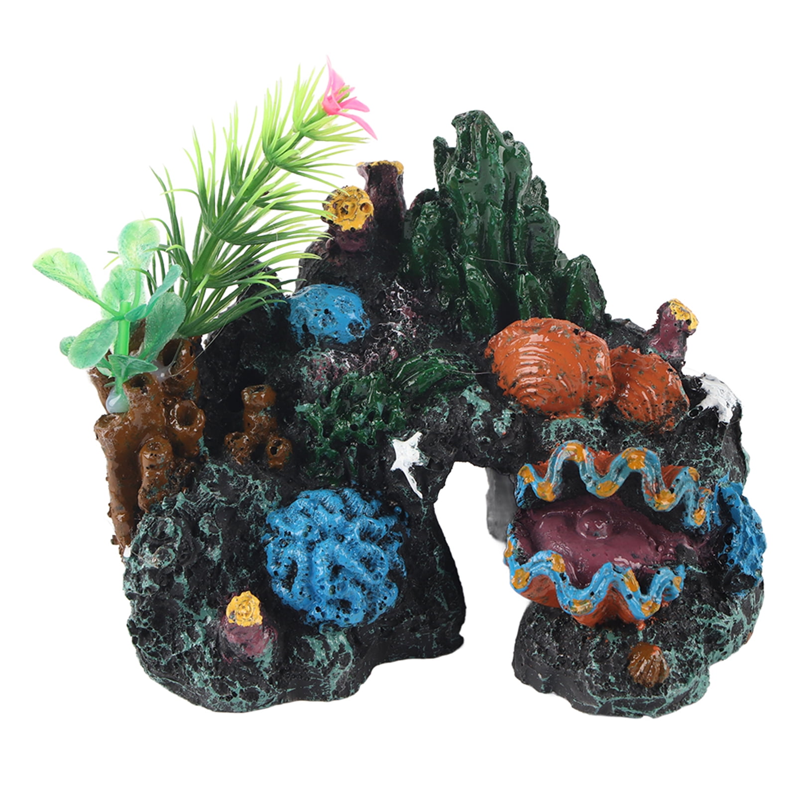 Rock Cave Aquarium Decoration, Colorful Artificial Resin Coral Cave ...