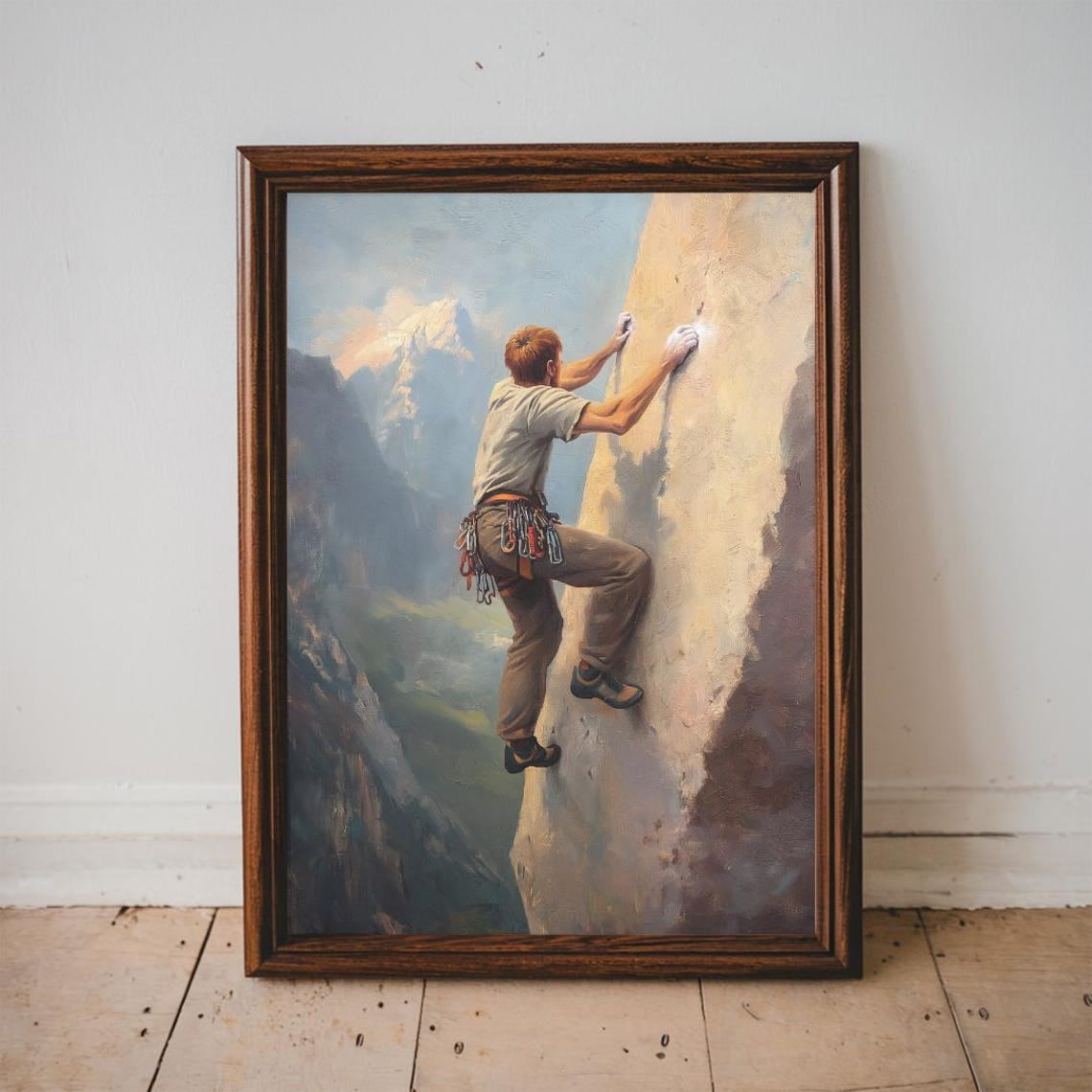 Rock Climbing Adventure Poster, Mountain Climber Art Print, Extreme ...
