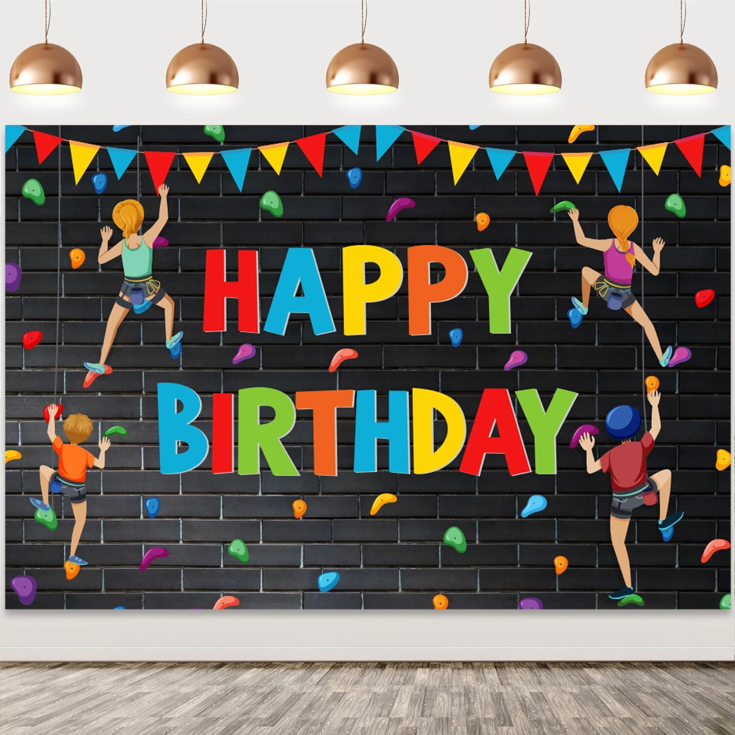 Rock Climbing Birthday Party Decor Boys Climbing Theme Colorful Happy ...