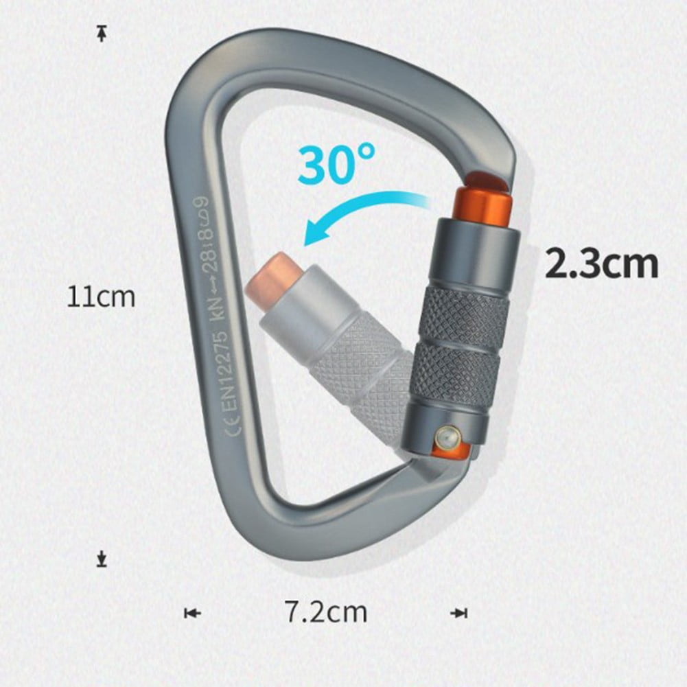 Rock Climbing Carabiner 28Kn Safety Connector Lock Spring-Loaded Gate ...