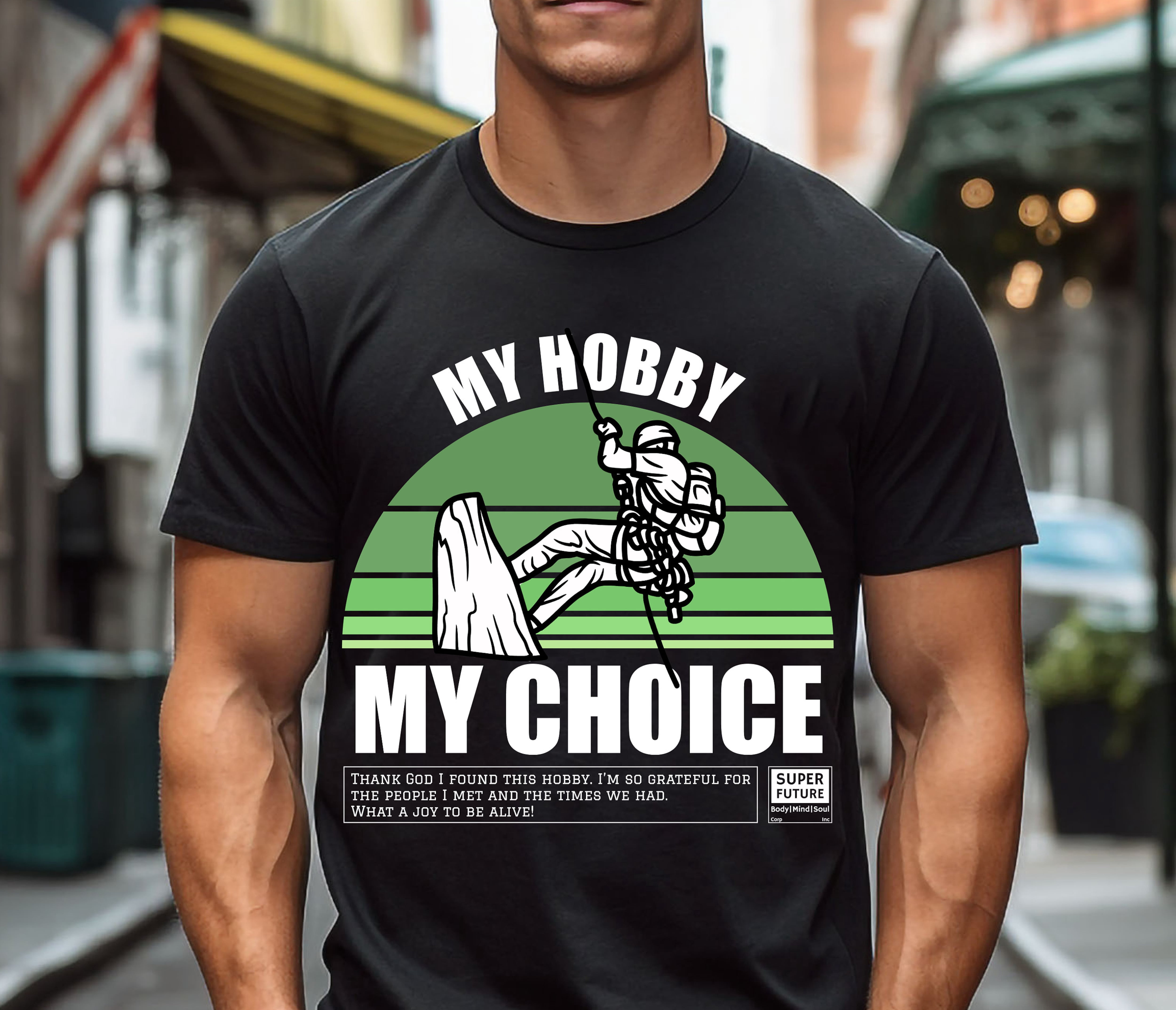 Rock Climbing Enthusiast T-Shirt - My Hobby, My Choice - Vertical ...