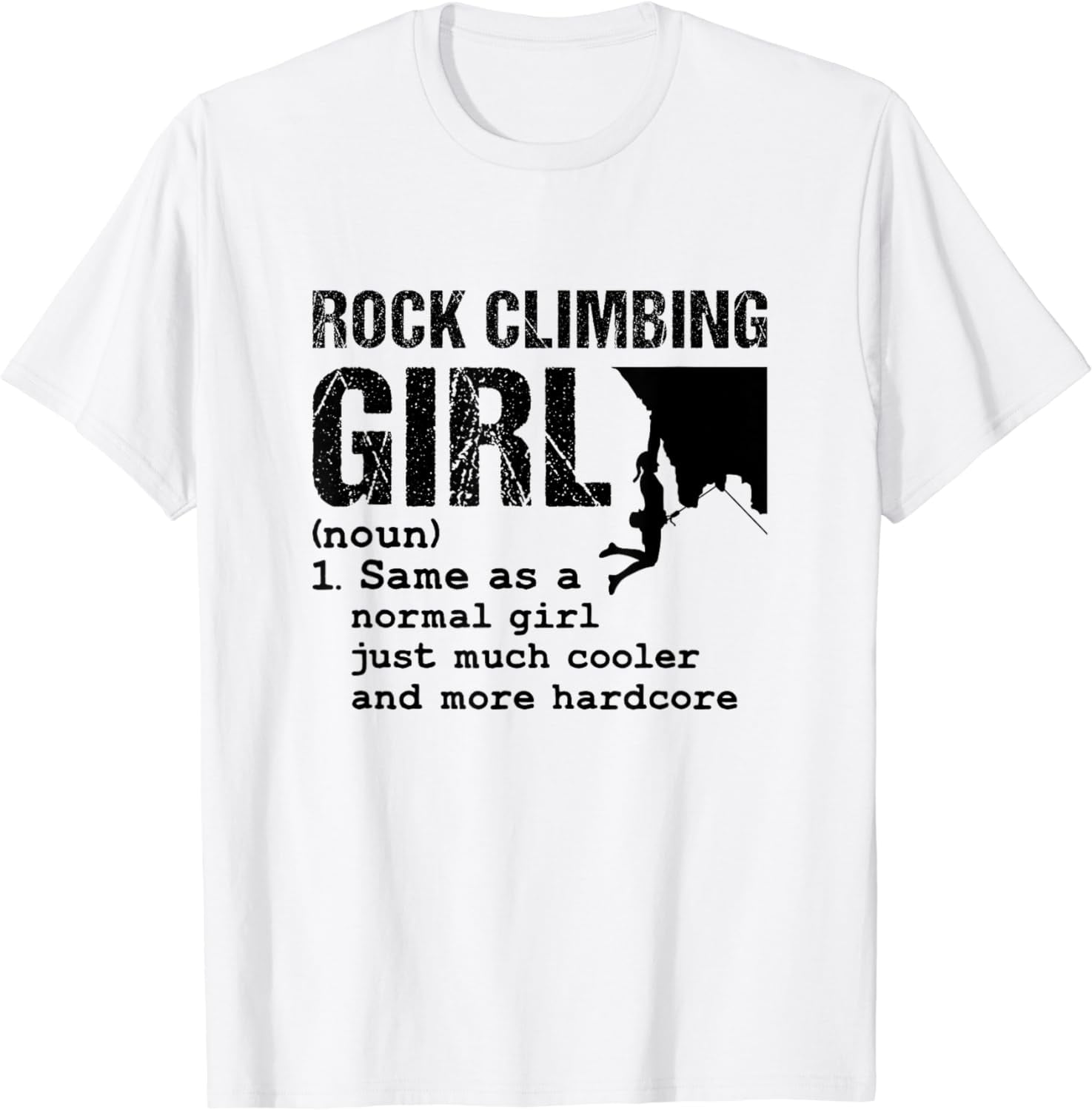 Rock Climbing Girl Definition Mountain Climber Bouldering T-Shirt ...
