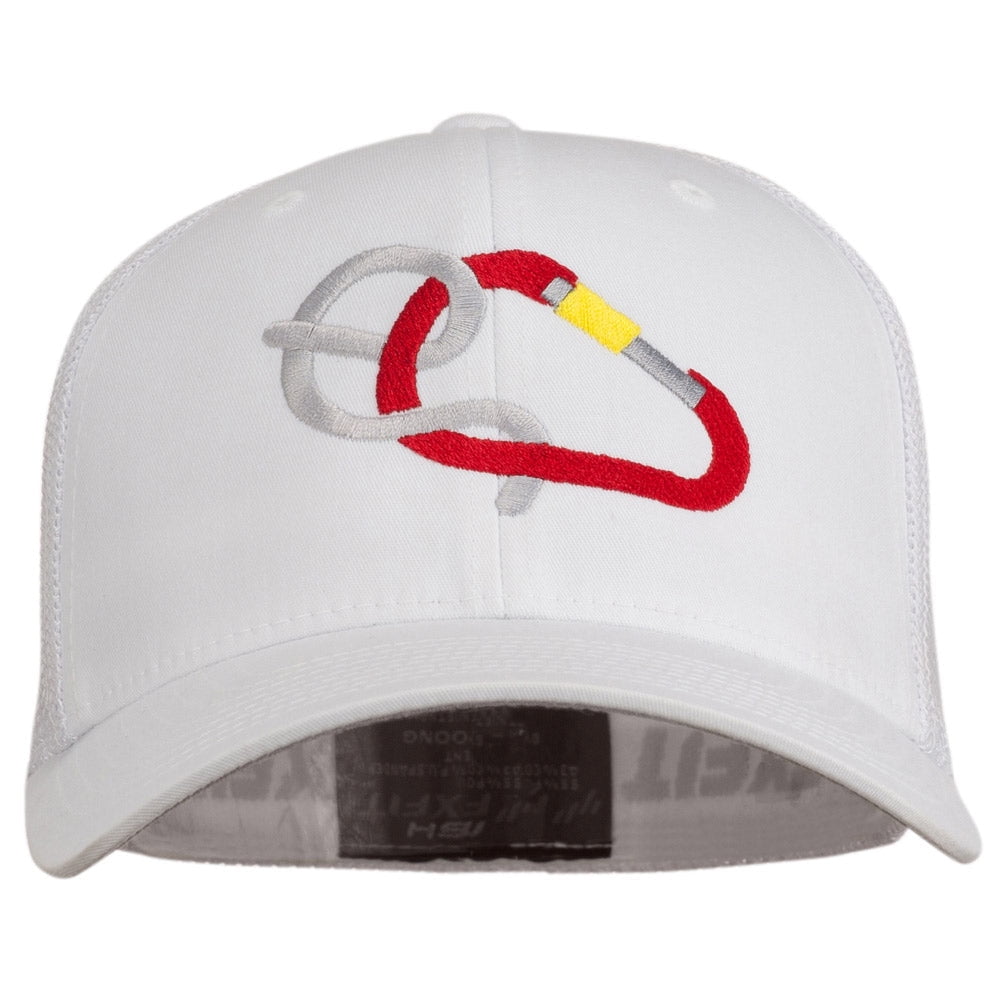 Rock Climbing Hitch Embroidered Flexfit Mesh Cap - White OSFM - Walmart.com