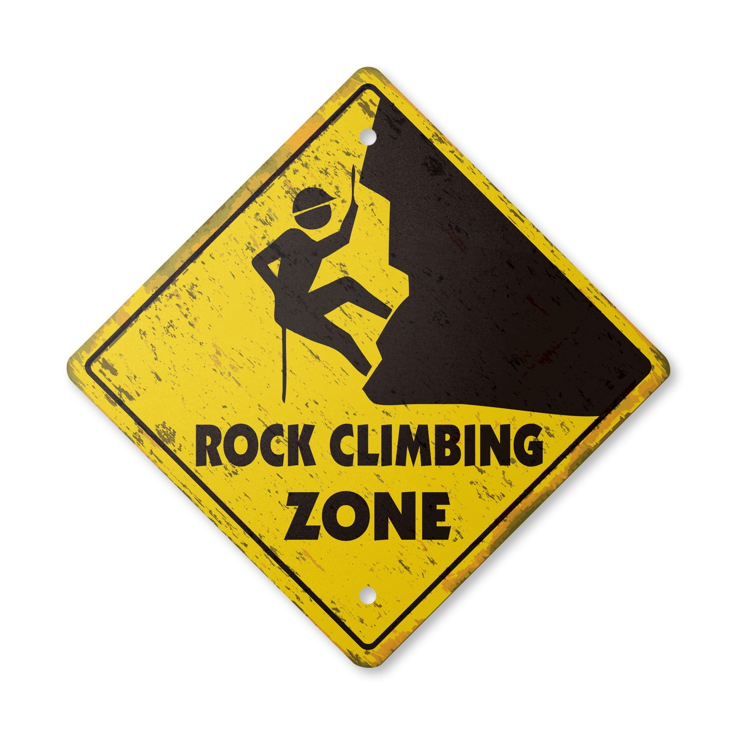 Rock Climbing Vintage Crossing Sign Zone Xing | Indoor/Outdoor Plastic ...