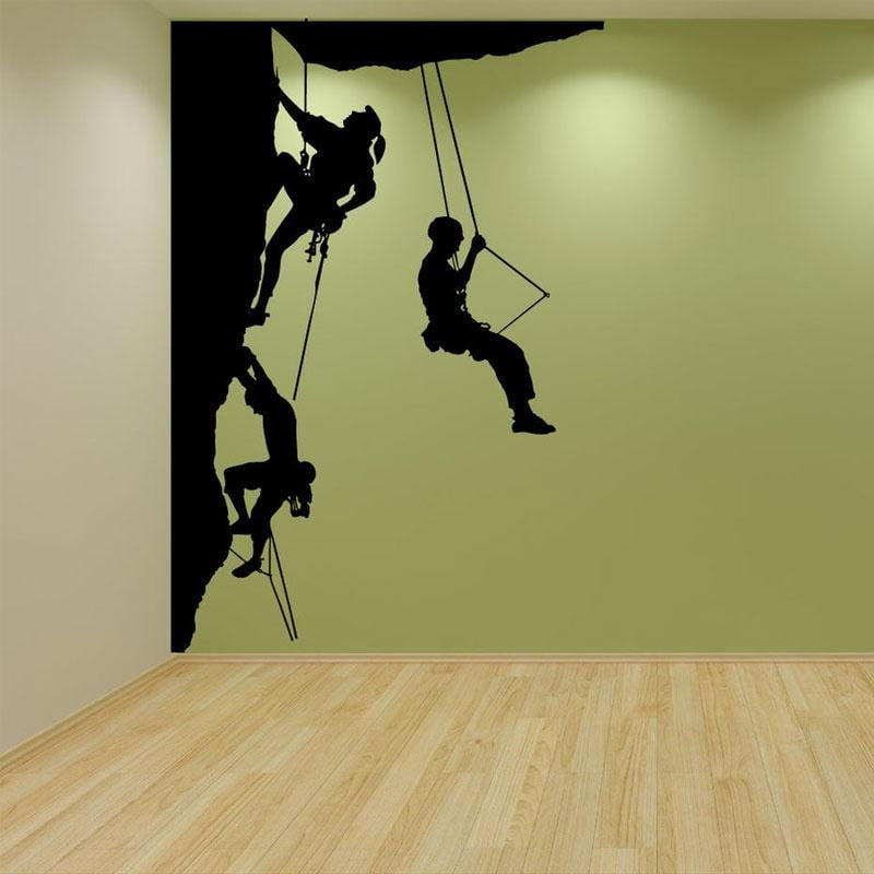 Rock Climbing Wall Sticker Vinyl Climber Wall Decals Interior Home ...