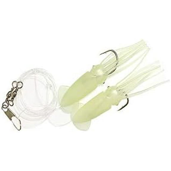 Rock Cod Squid Rigs, 10 Pcs Glow Luminous Skirts for Deep Sea Saltwater ...