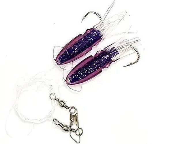 Rock Cod Squid Rigs 10 Pieces Purple/Black - Walmart.com