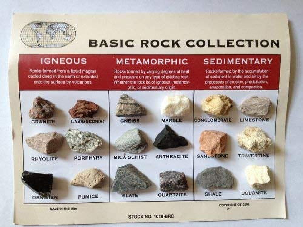 18 Rock Collection with ID Chart - Igneous, Nepal | Ubuy