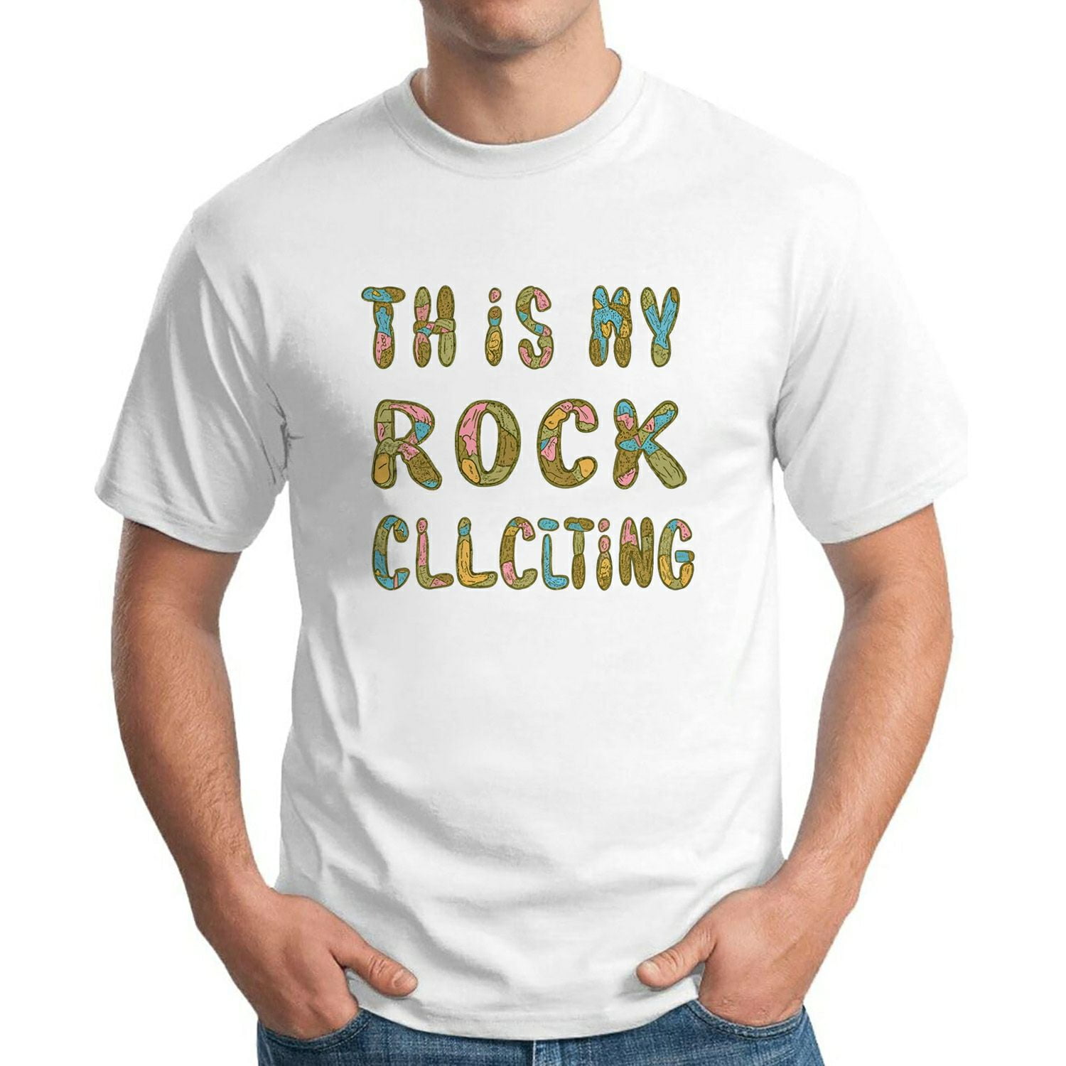 Rock Collector Hunting Stones Geology Rockhound Mens T Shirt White ...