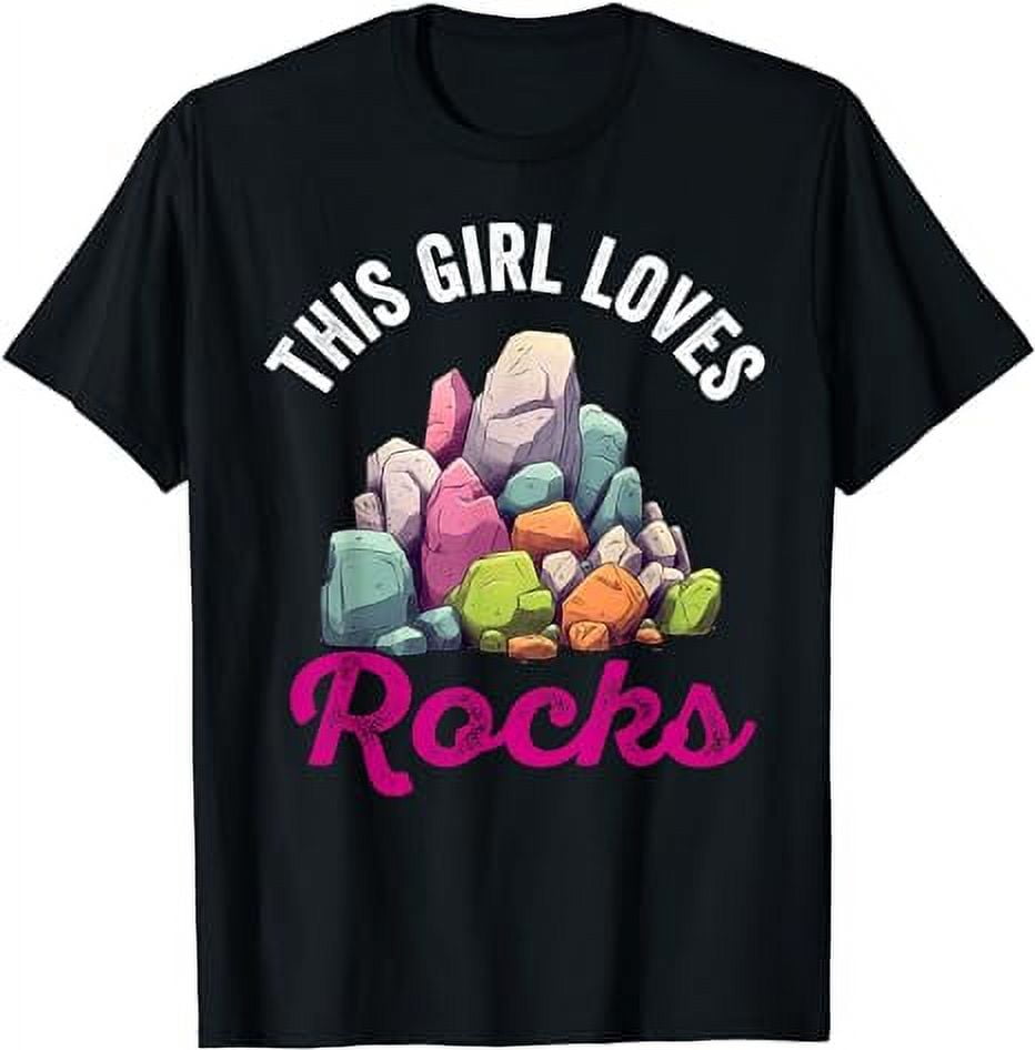 Rock Collector Hunting Women Girl Stones Geology Rockhound T-Shirt ...