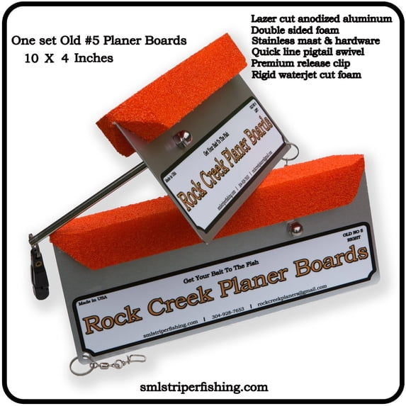 Rock Creek Planer Board Set Catfish Striper Walleye Inline Trolling ...
