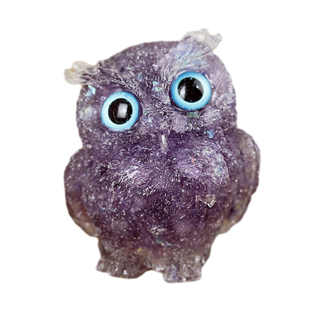 Rock Crystal Gravel Dripping Owl Ornaments-Crystal 5 "Owl Statue ...