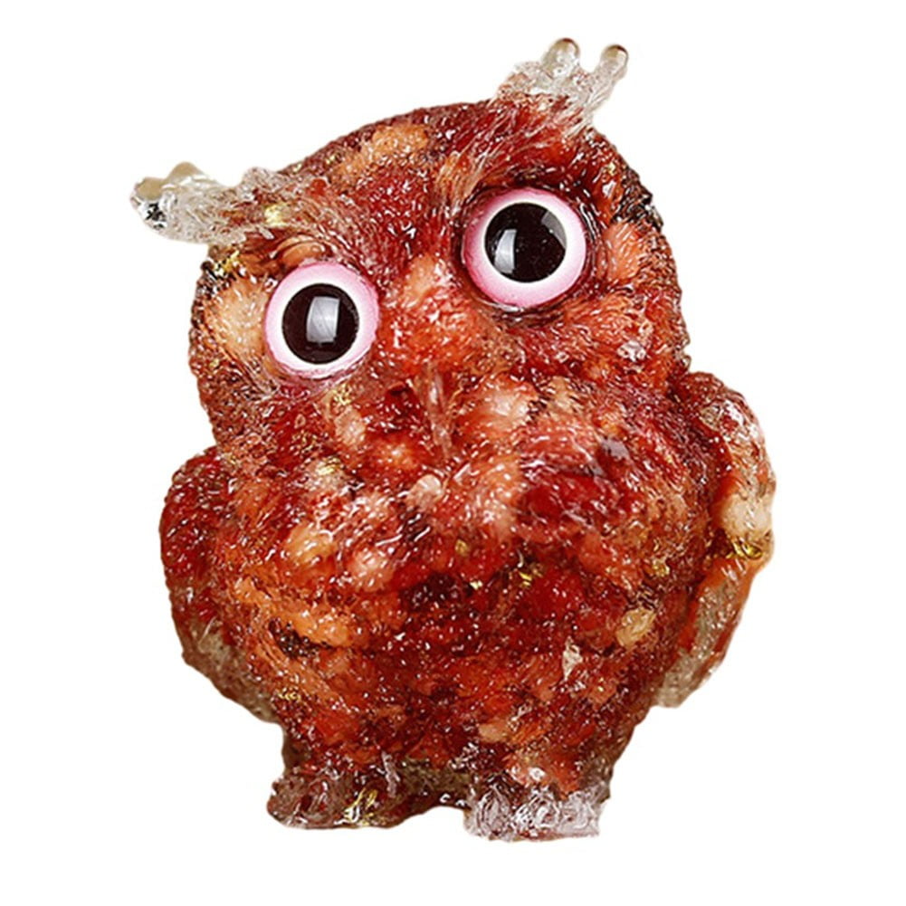 Rock Crystal Gravel Dripping Owl Ornaments-Crystal 5 "Owl Statue ...