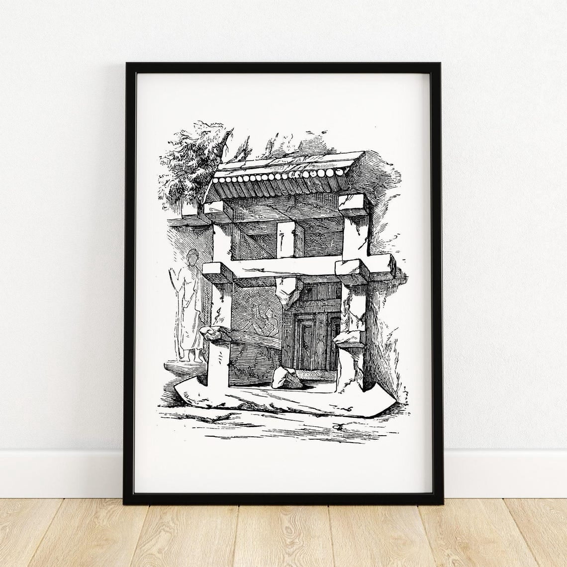 Rock-Cut Tomb, Lycia - Architectural Illustration - Historical Wall Art ...