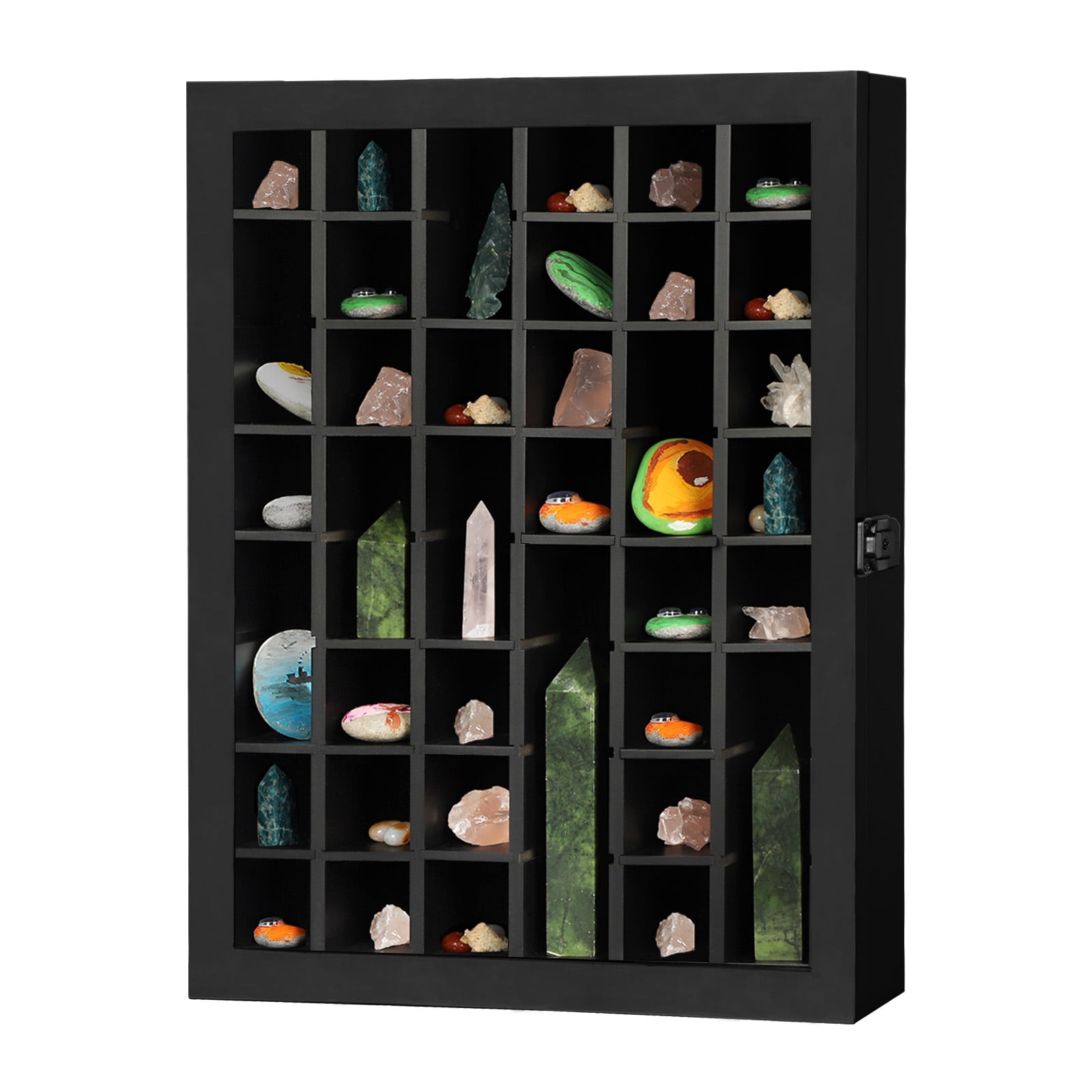 Wooden Rock Display Case - Collection Box for Agate, Opal, Crystal ...