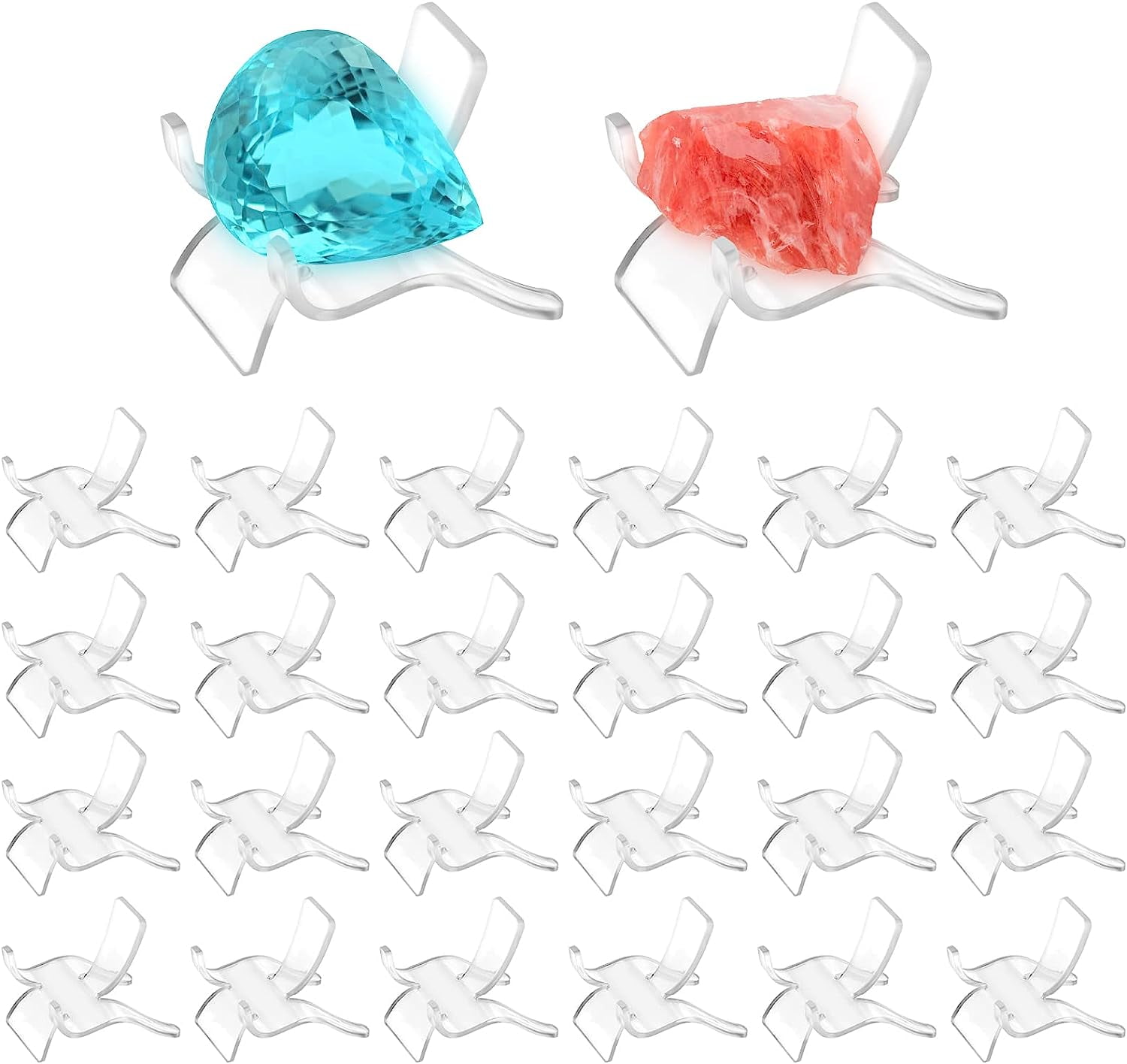 Rock Display Stand 24 Packs Mini Acrylic Easel Stand for Display ...