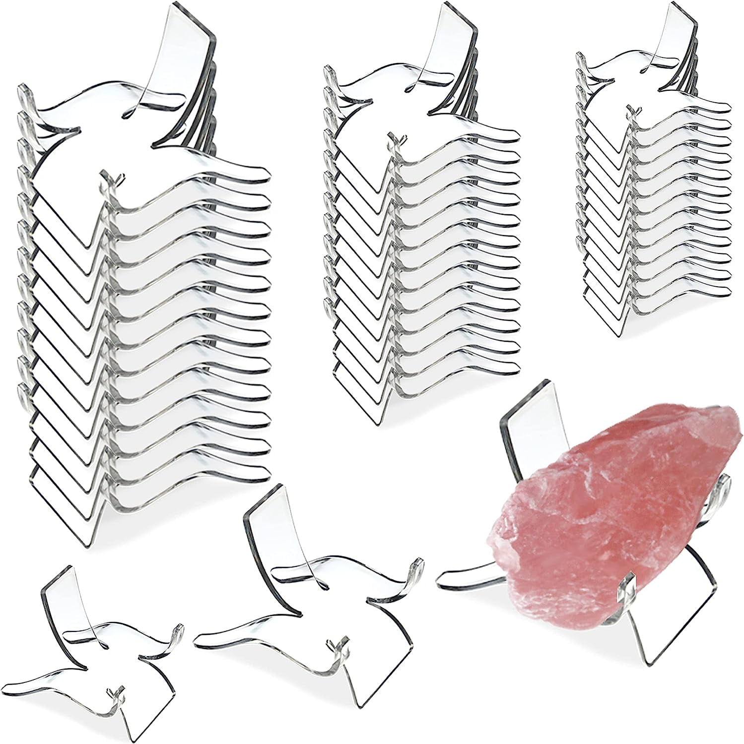 Rock Display Stand, 3 Sizes 36 PCS Mineral Stands Rock Holder Acrylic ...