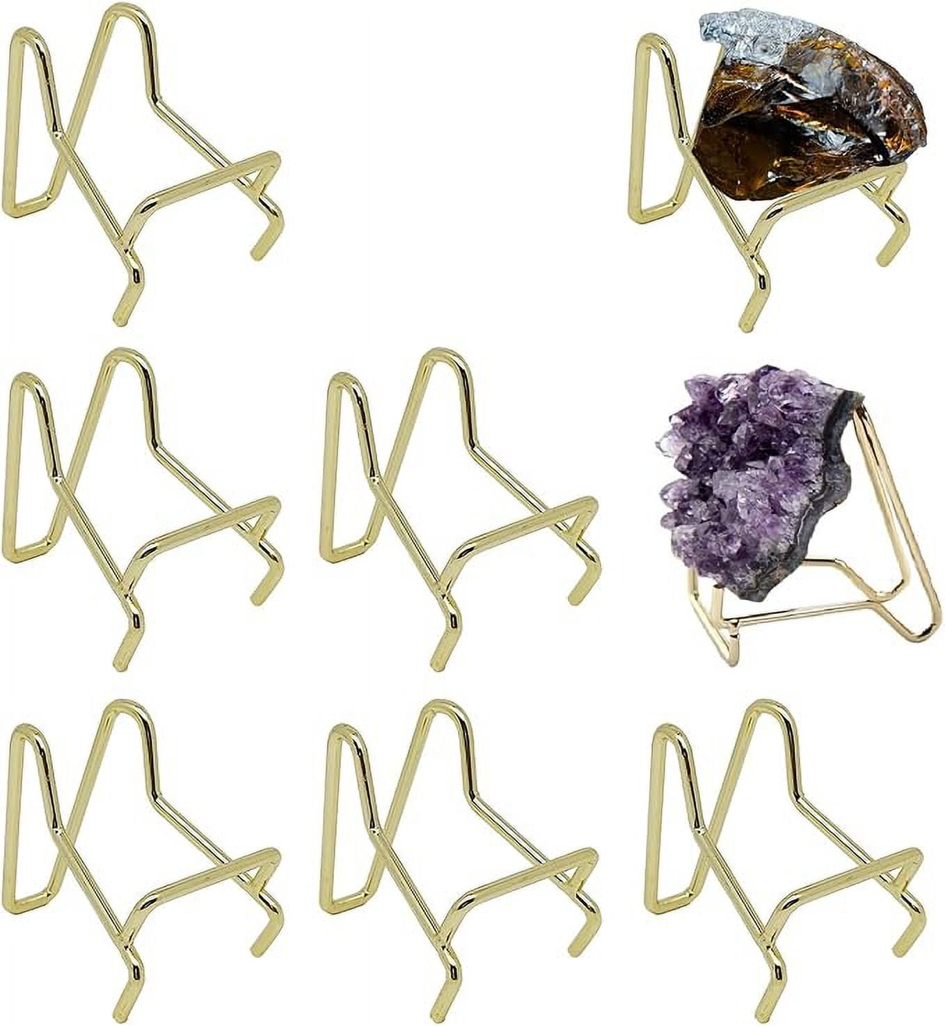 Rock Display Stand Gold Metal Easel Stands Crystals Holder for Display ...