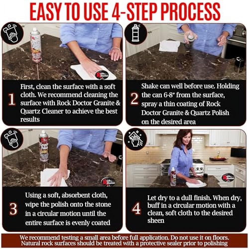 Rock Doctor Granite Polish Spray and Surface, 18 oz. Can, Polish Tile, Marble, Kitchen ...