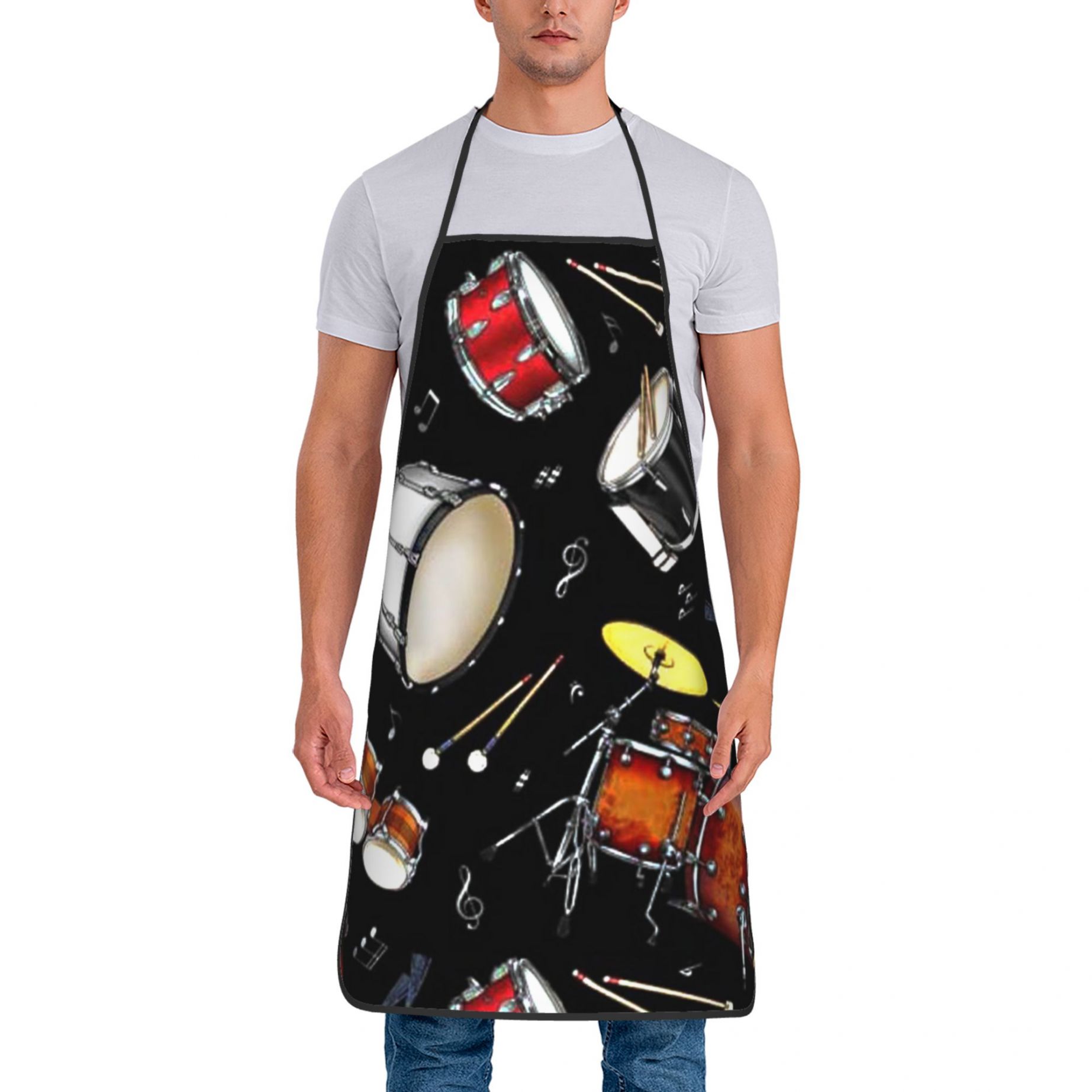 Rock Drum Aprons for Women Men Waterproof Apron Kitchen Chef Cooking ...