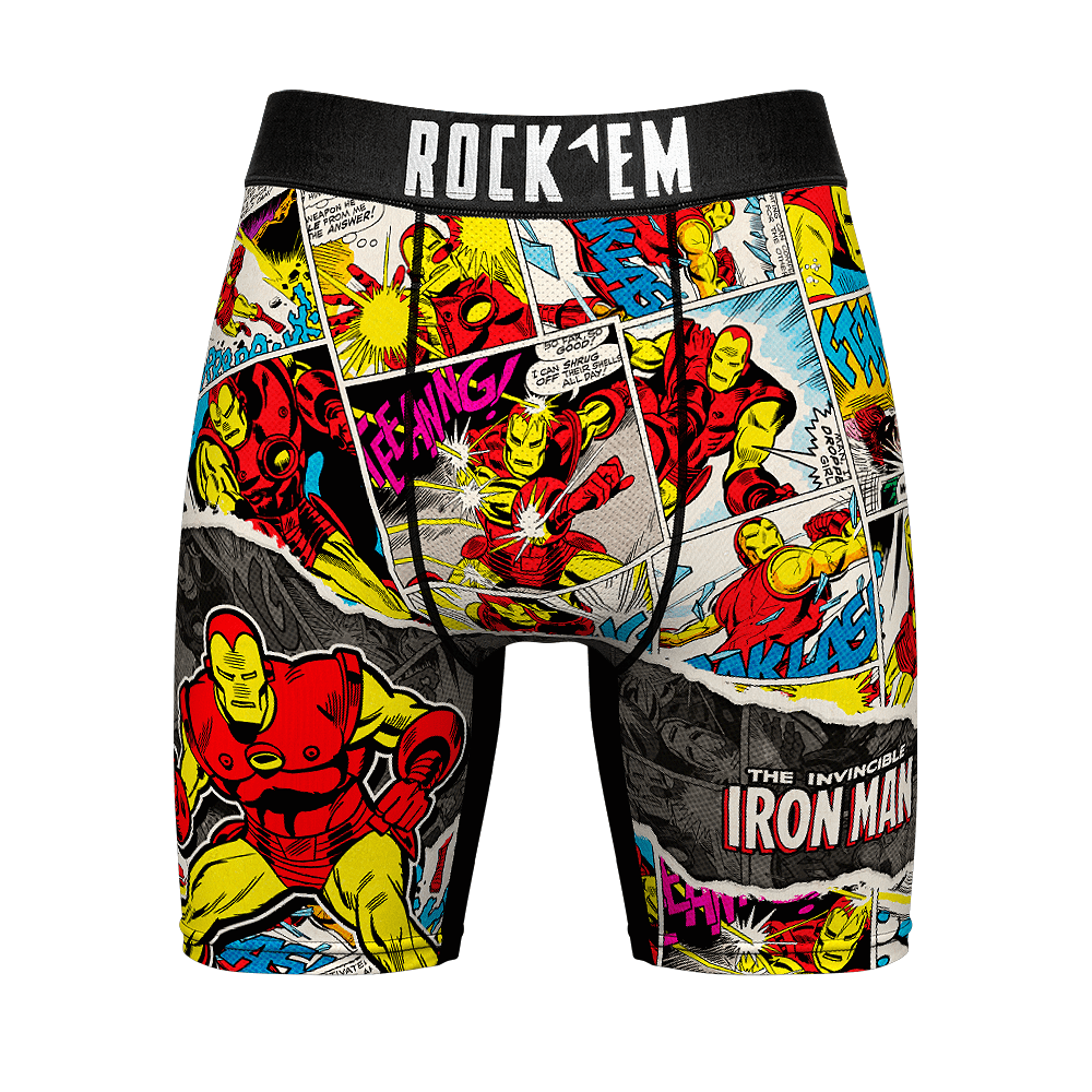 Rock 'Em Boxer Briefs - Marvel Iron Man Off Panel - Walmart.com