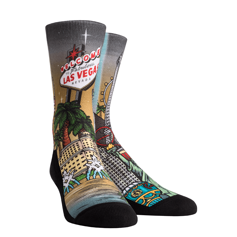 Rock Em Elite City - Las Vegas Landmark Crew Socks (S-M) - Walmart.com