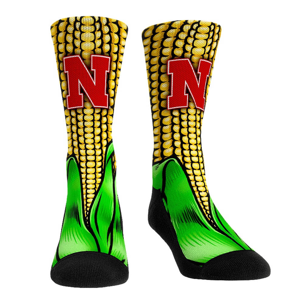 Rock Em Elite, Nebraska Corn Full Wrap, Licensed Crew Socks - Walmart.com