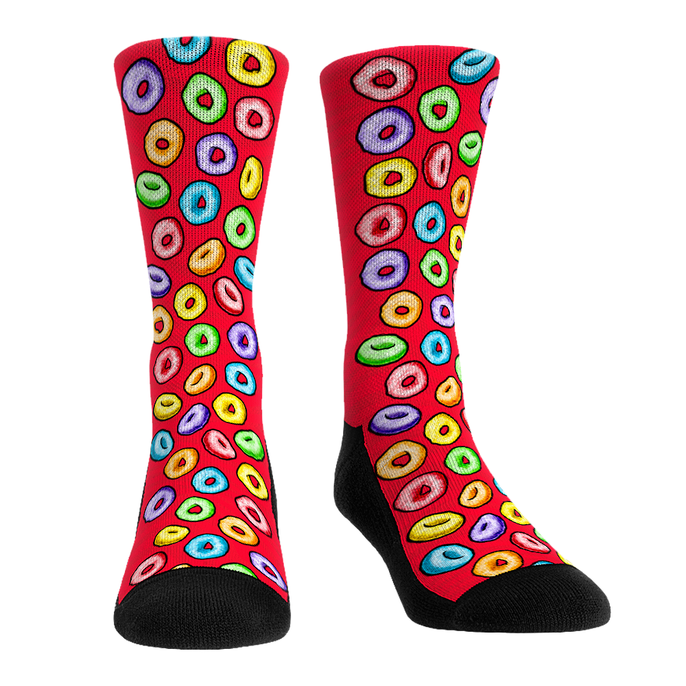 Rock Em Food - Fruity Hoops All Over Socks (L-XL) - Walmart.com
