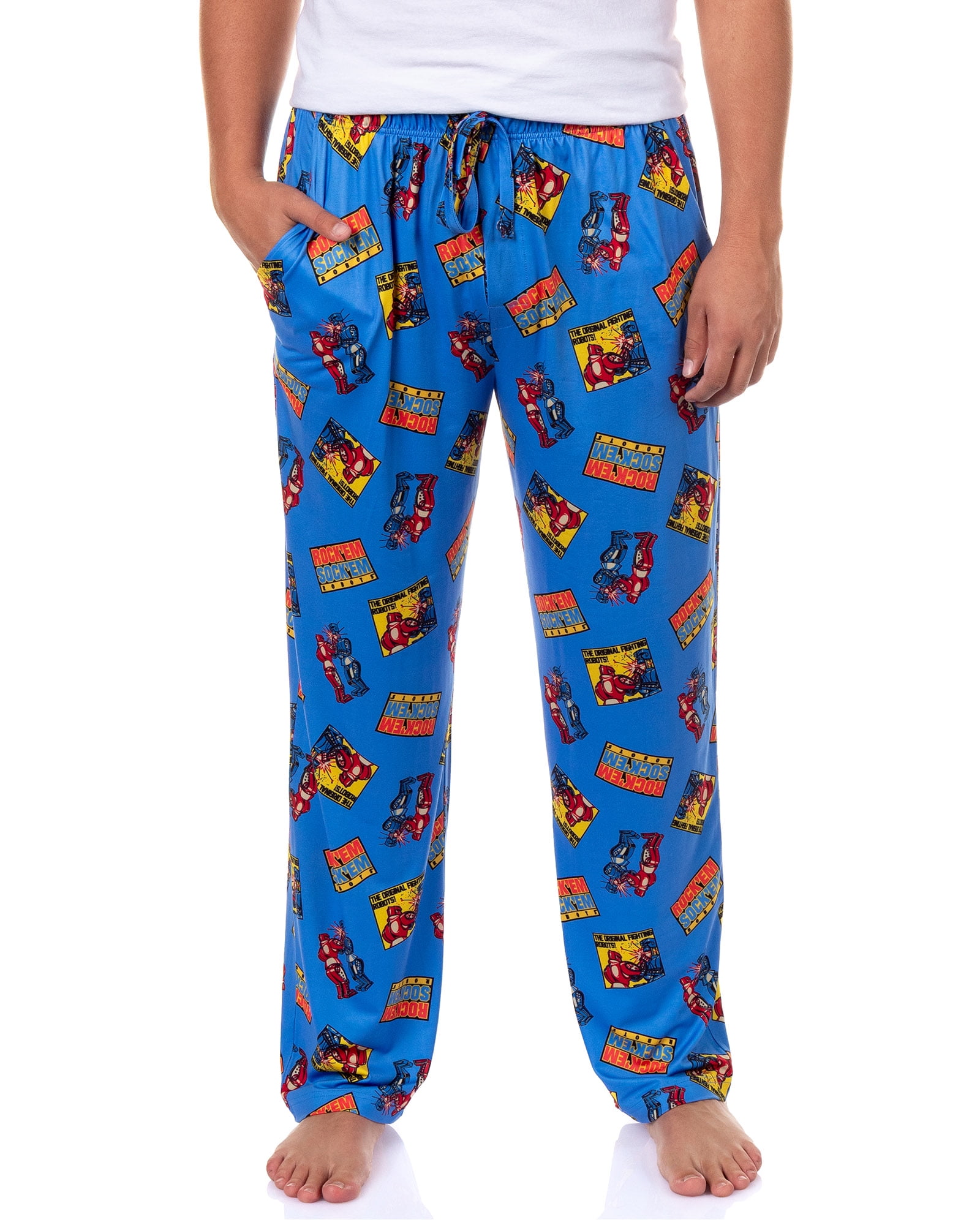 Rock Em Sock Em Pajamas Men's Robots Lounge Bottom Pj Pants - Walmart.com