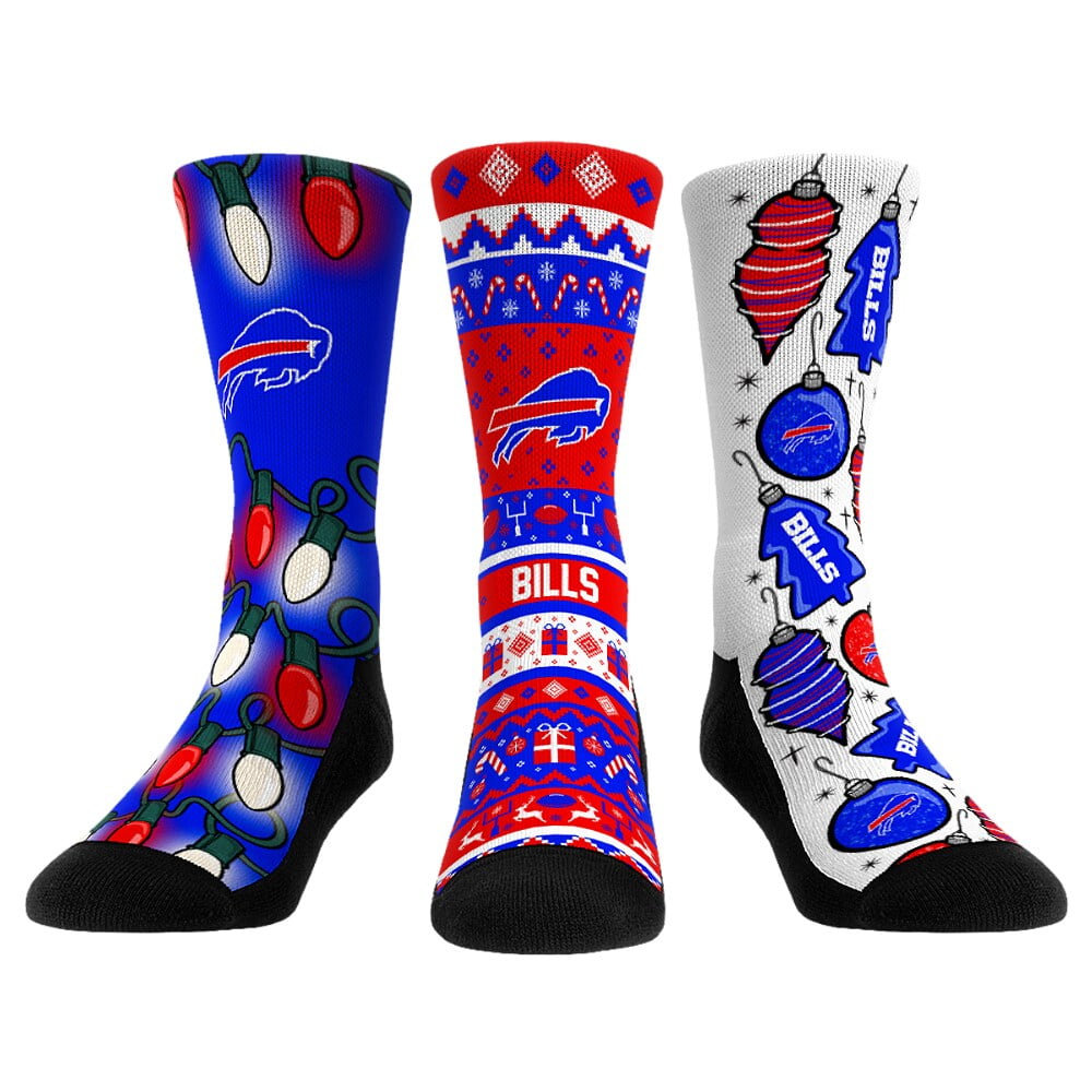 Rock Em Socks Buffalo Bills Unisex Holiday 3-Pack Crew Socks - Walmart.com