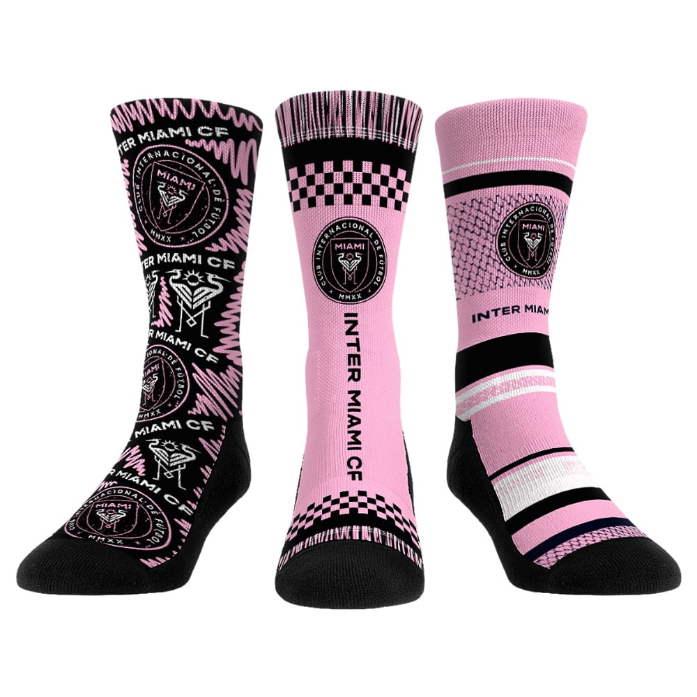 Rock Em Socks Inter Miami CF Three-Pack Crew Socks Set - Walmart.com