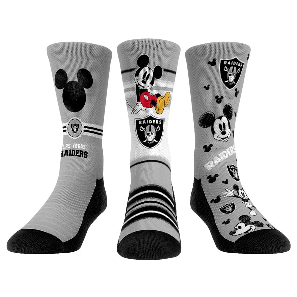 Rock Em Socks Las Vegas Raiders Disney Three-Pack Crew Socks Set ...