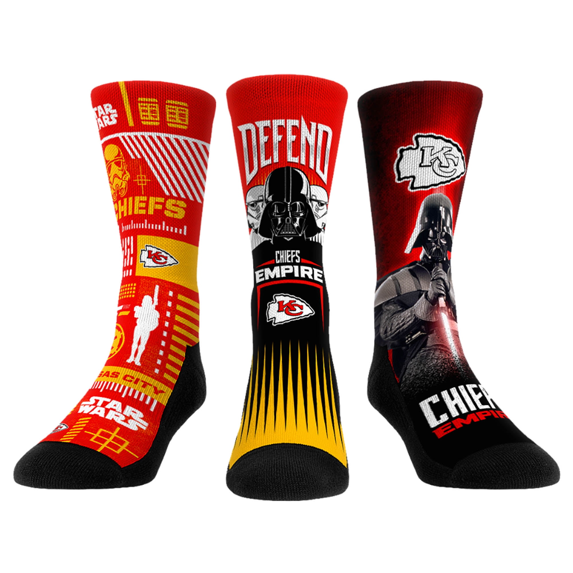 Rock Em Socks Stormtrooper & Darth Vader Kansas City Chiefs Three-Pack ...