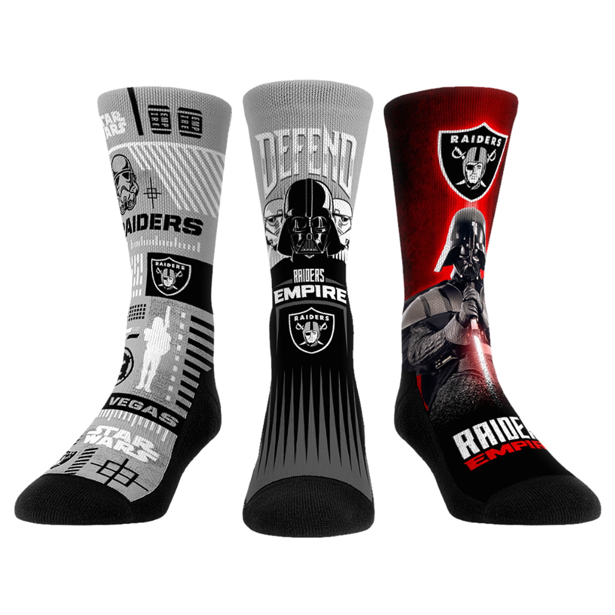 Rock Em Socks Stormtrooper & Darth Vader Las Vegas Raiders Three-Pack ...