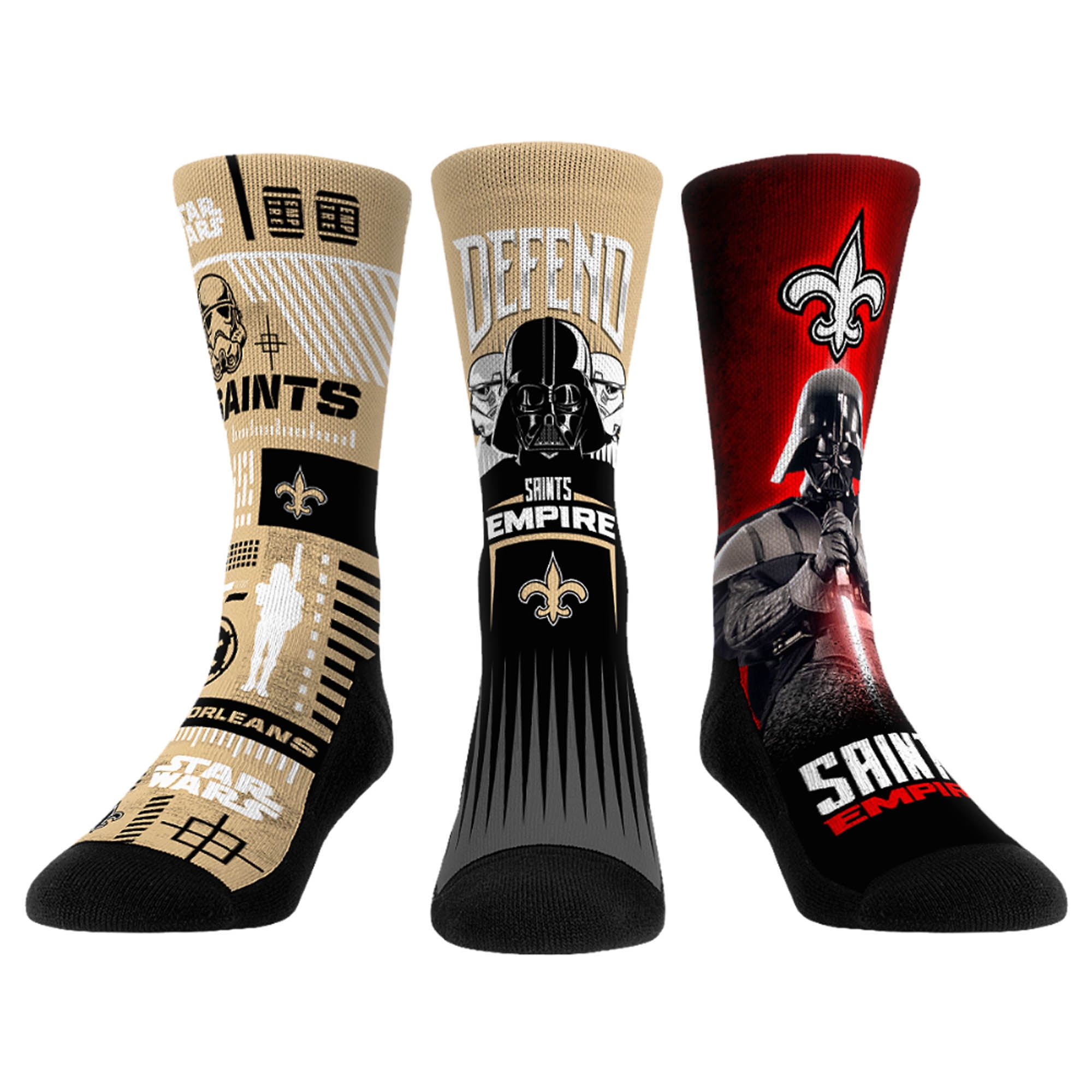 Rock Em Socks Stormtrooper & Darth Vader New Orleans Saints Three-Pack ...
