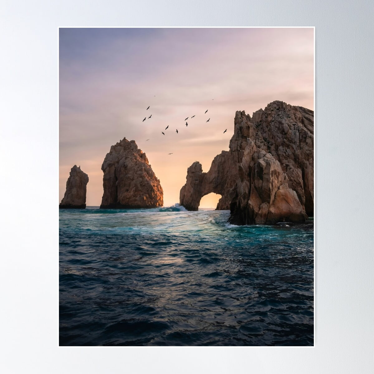 Rock Formation On The Ocean Poster Wall Art, Modern Wall Decor For ...