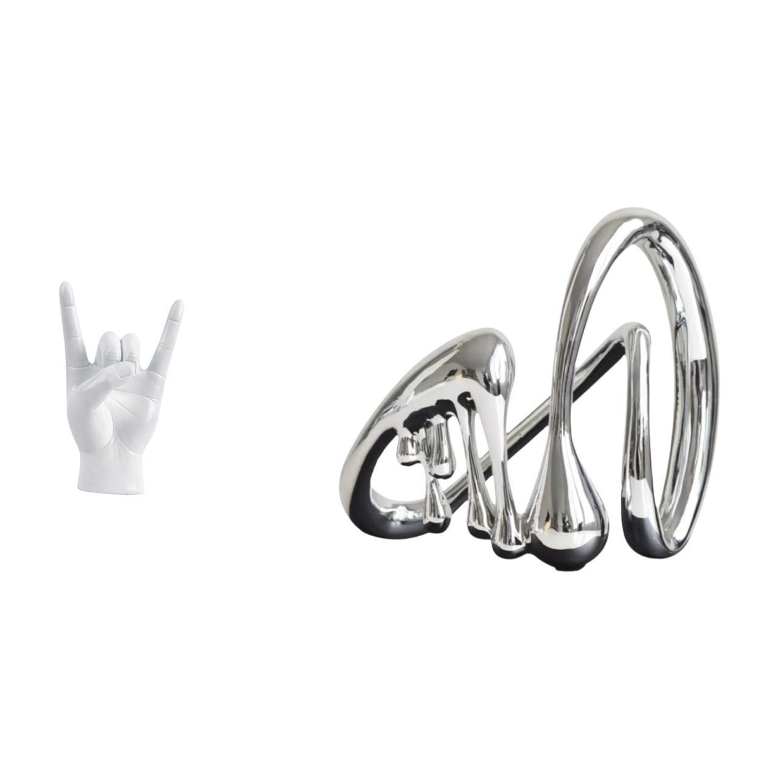 Rock Gesture Statue Abstract Art Sculpture Unique Resin Material for ...