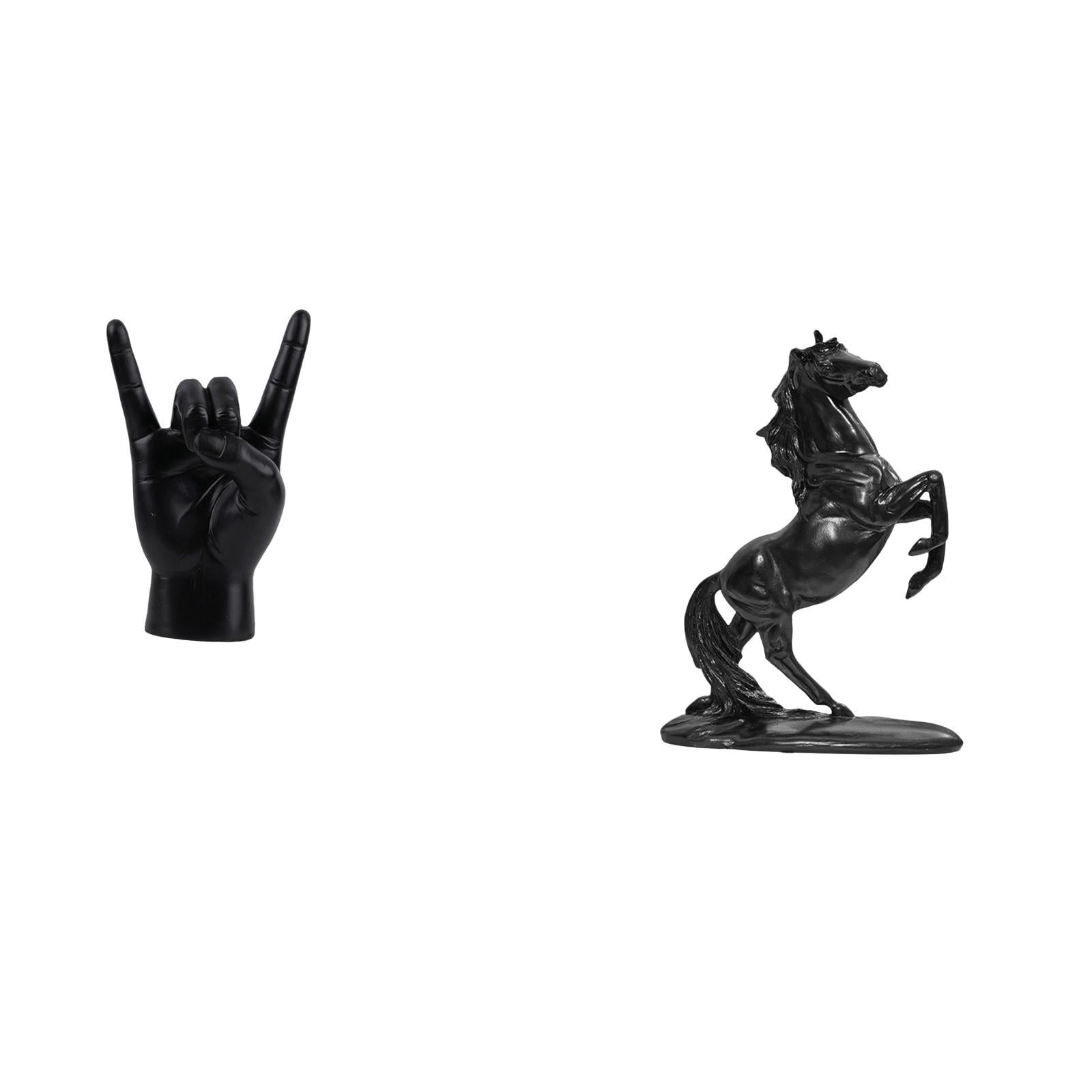Rock Gesture Statue Horse Sculpture Resin Material Elegant Living Room ...